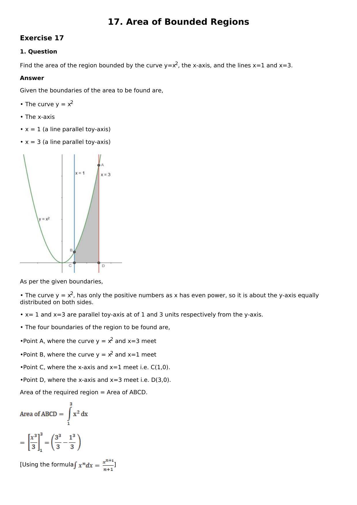RS Aggarwal Solutions for 12th Class Maths Chapter 17-Area of Bounded ...