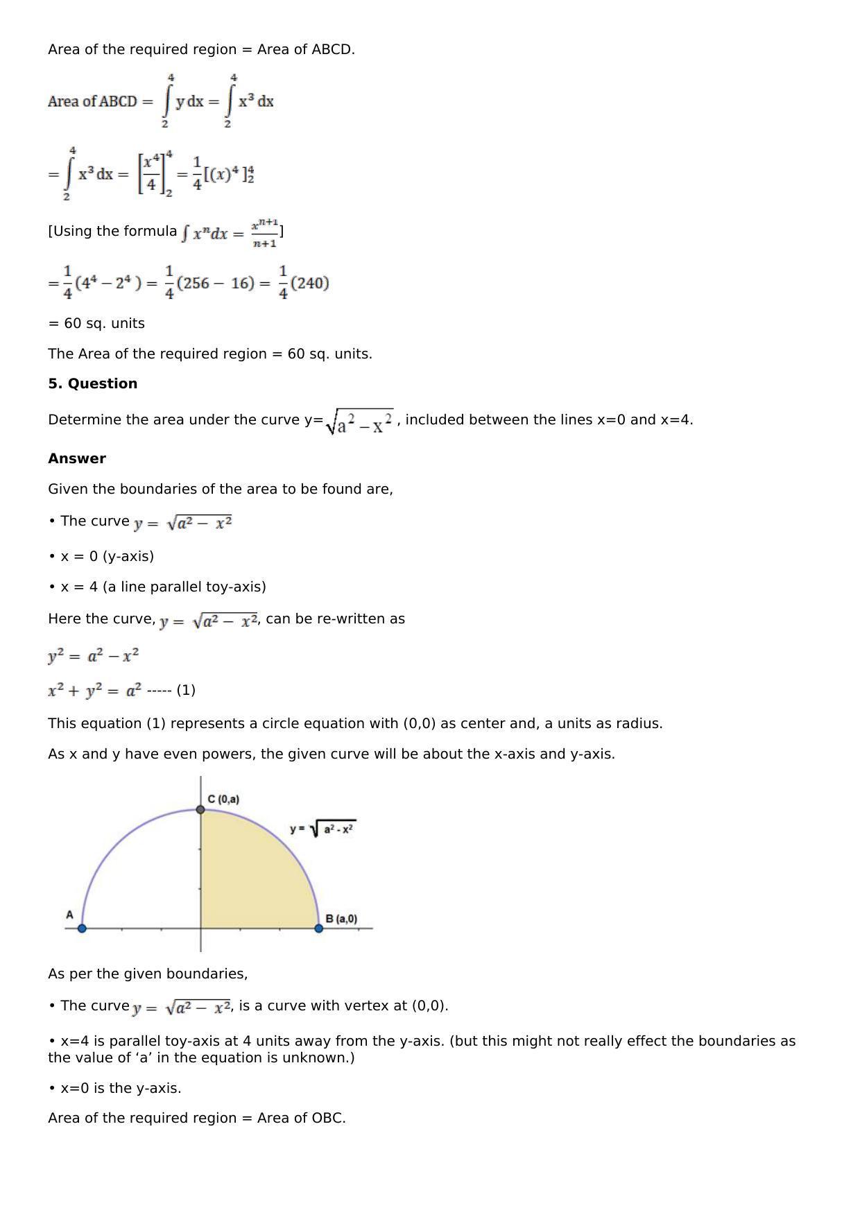 RS Aggarwal Solutions for 12th Class Maths Chapter 17-Area of Bounded ...