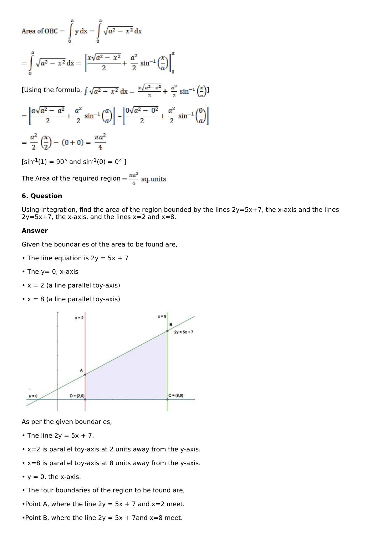 RS Aggarwal Solutions for 12th Class Maths Chapter 17-Area of Bounded ...