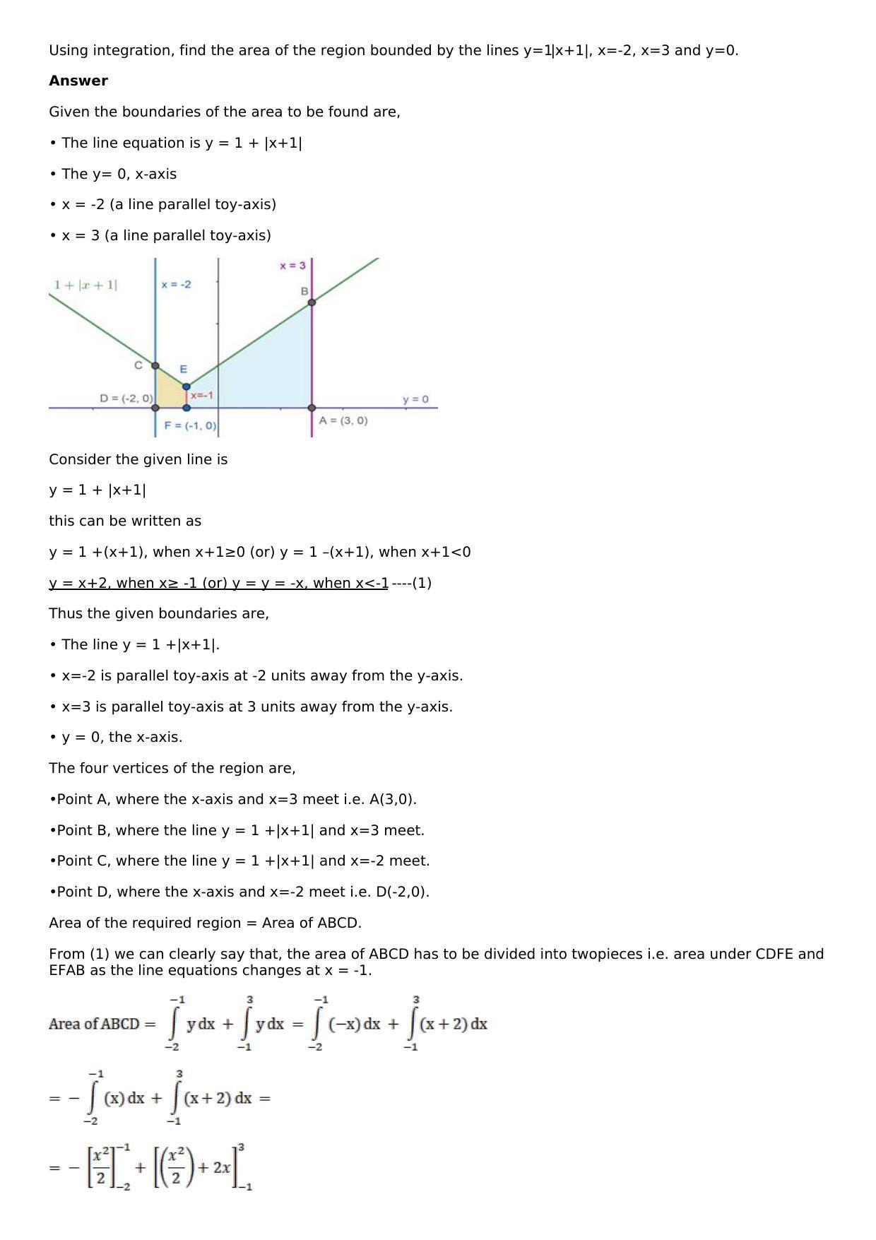 Chapter 17: Area of Bounded Regions Solutions: RS Aggarwal Class 12 ...