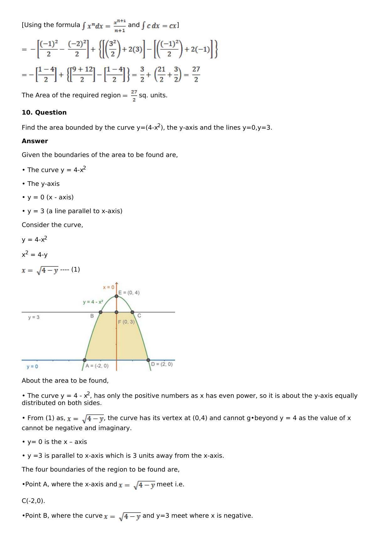 RS Aggarwal Solutions for 12th Class Maths Chapter 17-Area of Bounded ...