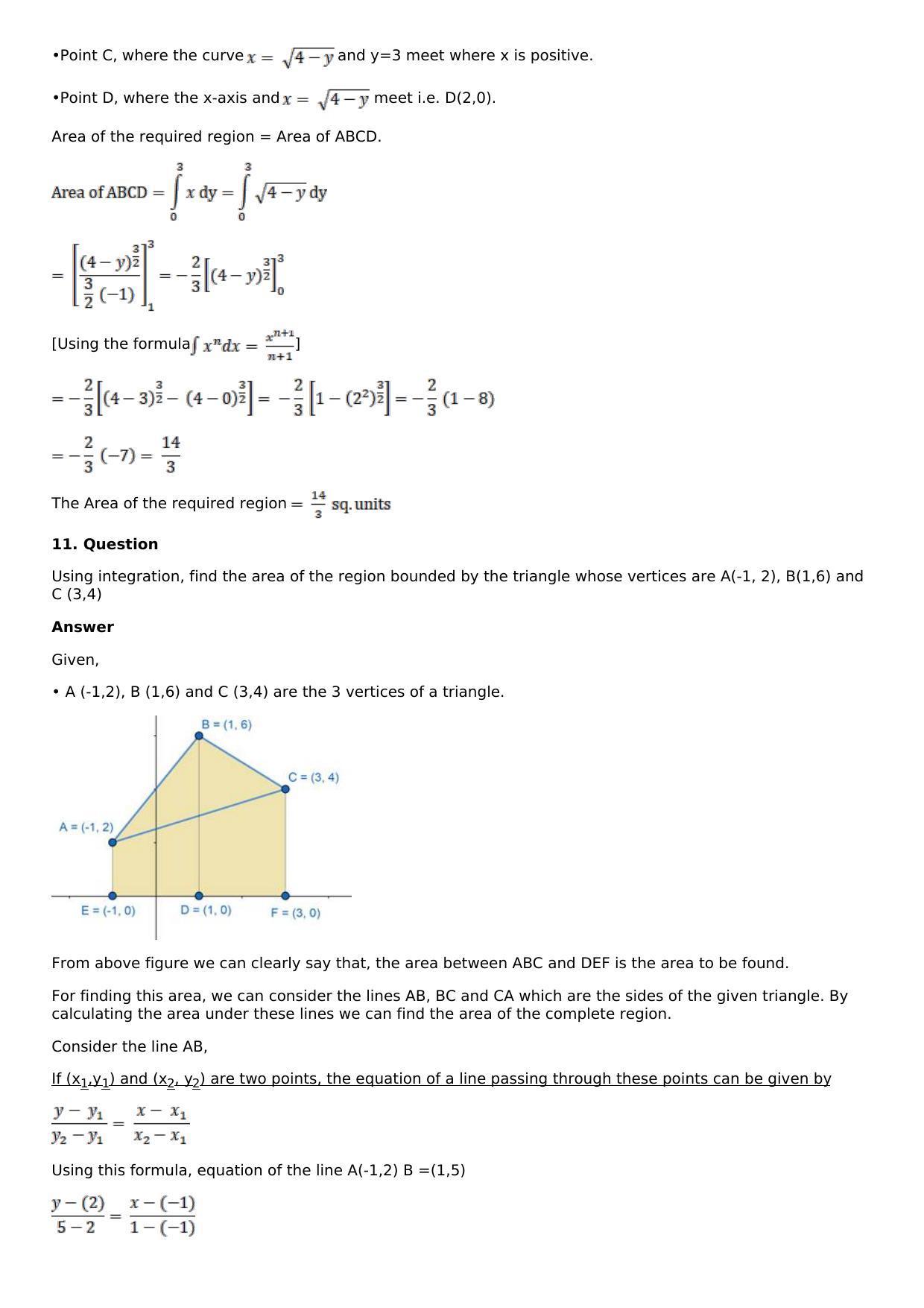 RS Aggarwal Solutions for 12th Class Maths Chapter 17-Area of Bounded ...