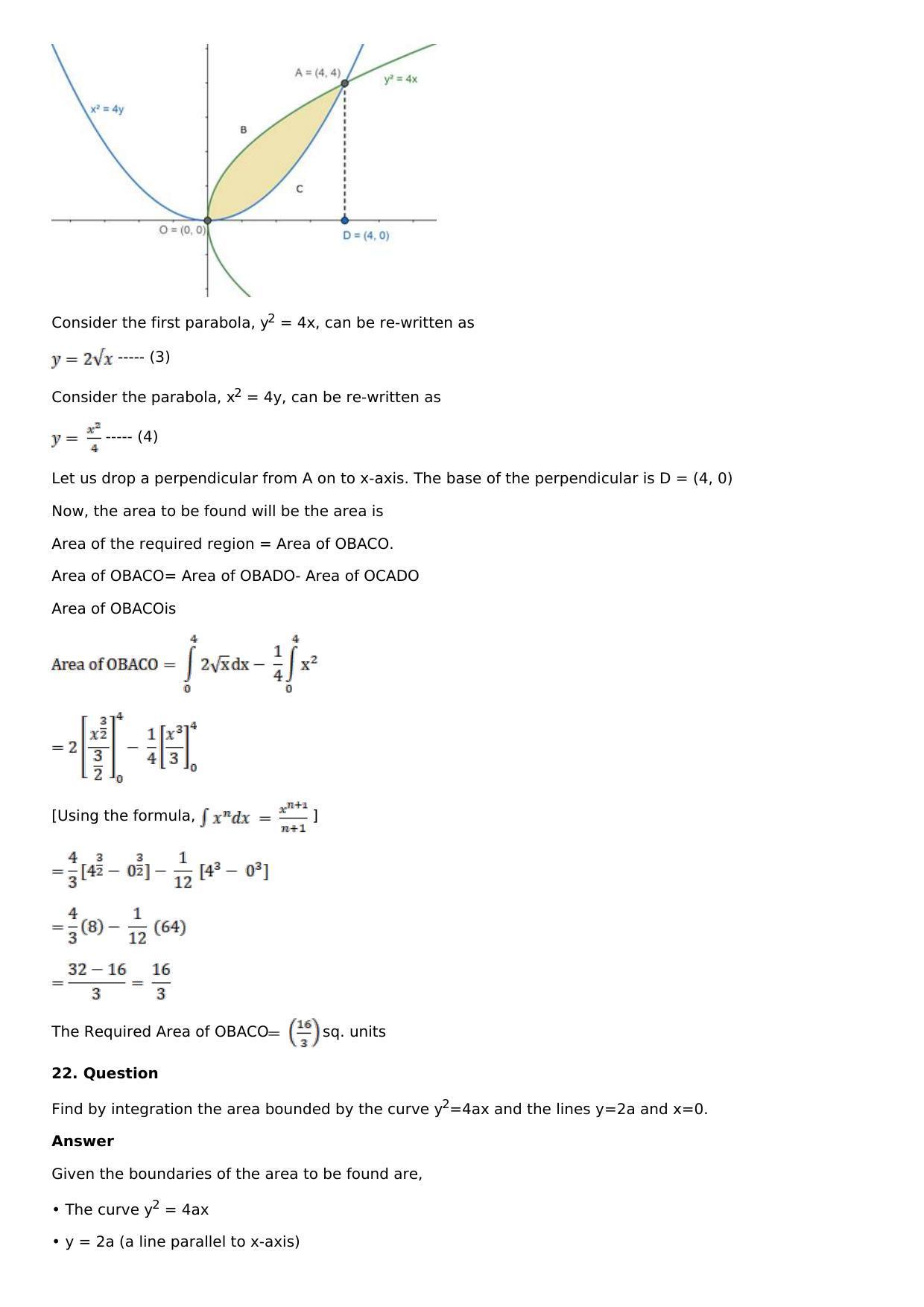 RS Aggarwal Solutions for 12th Class Maths Chapter 17-Area of Bounded ...