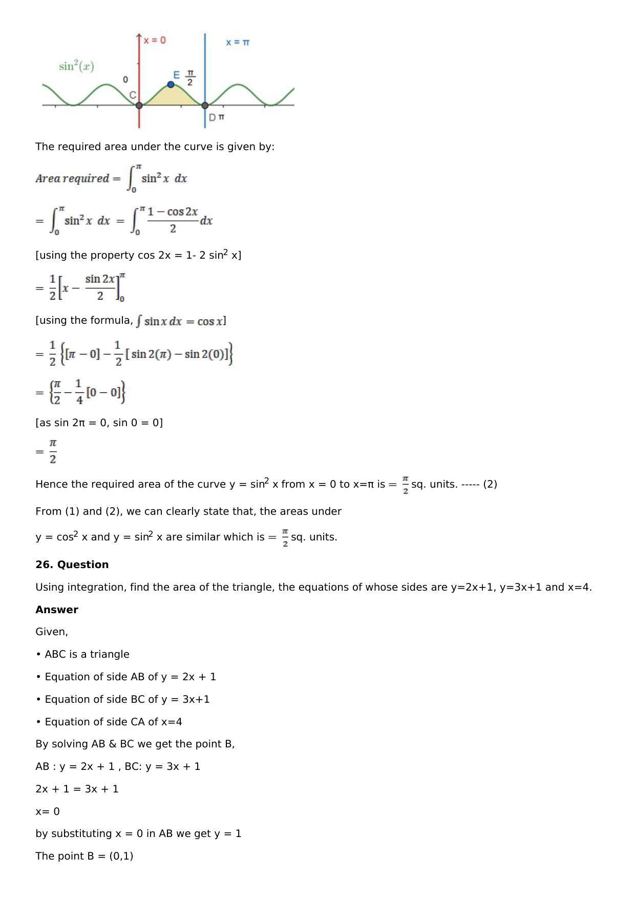 RS Aggarwal Solutions for 12th Class Maths Chapter 17-Area of Bounded ...