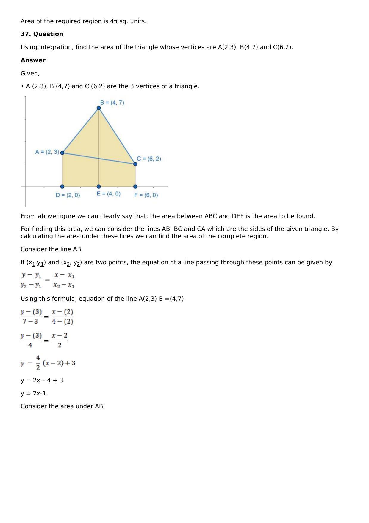 RS Aggarwal Solutions for 12th Class Maths Chapter 17-Area of Bounded ...