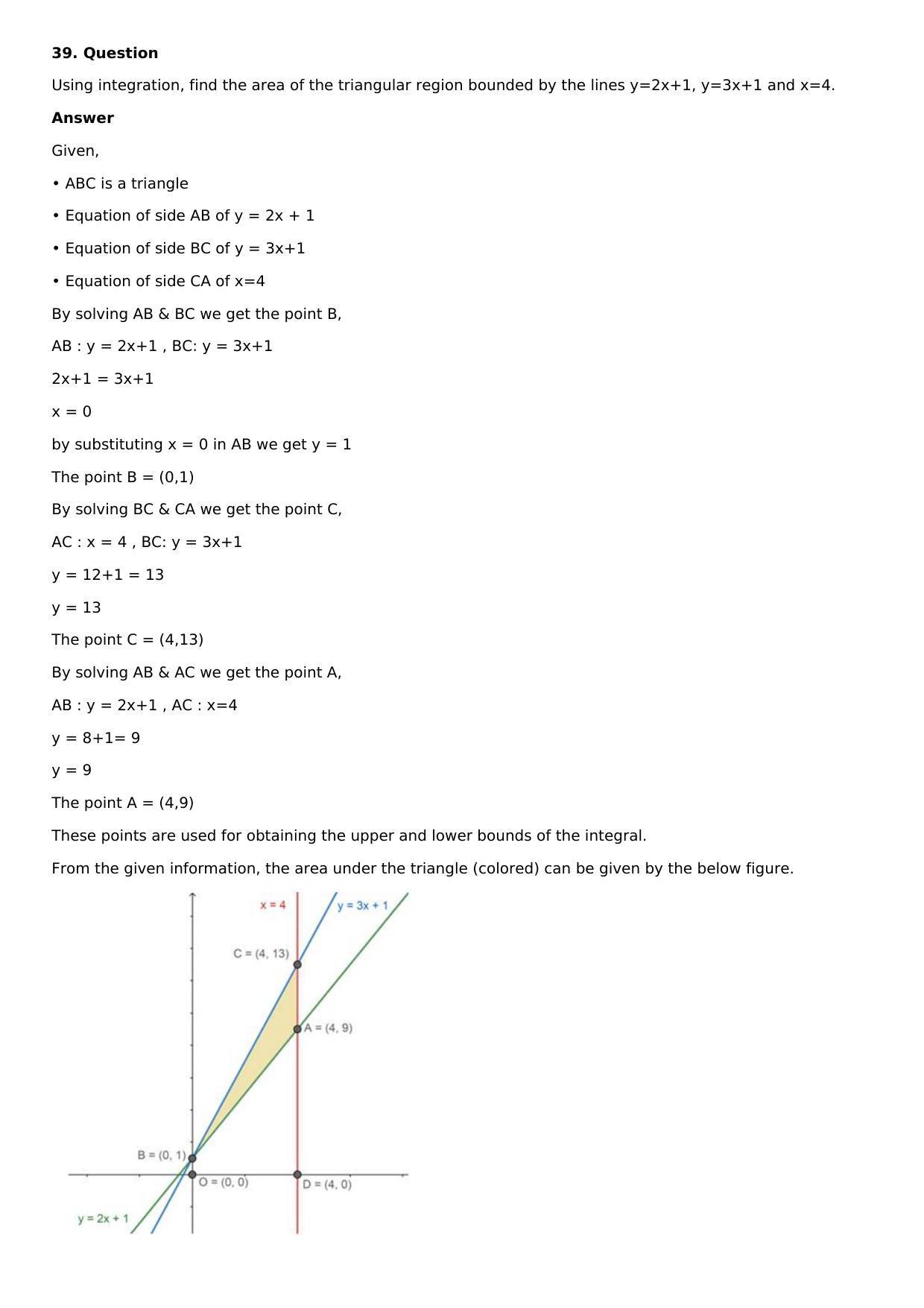 RS Aggarwal Solutions for 12th Class Maths Chapter 17-Area of Bounded ...