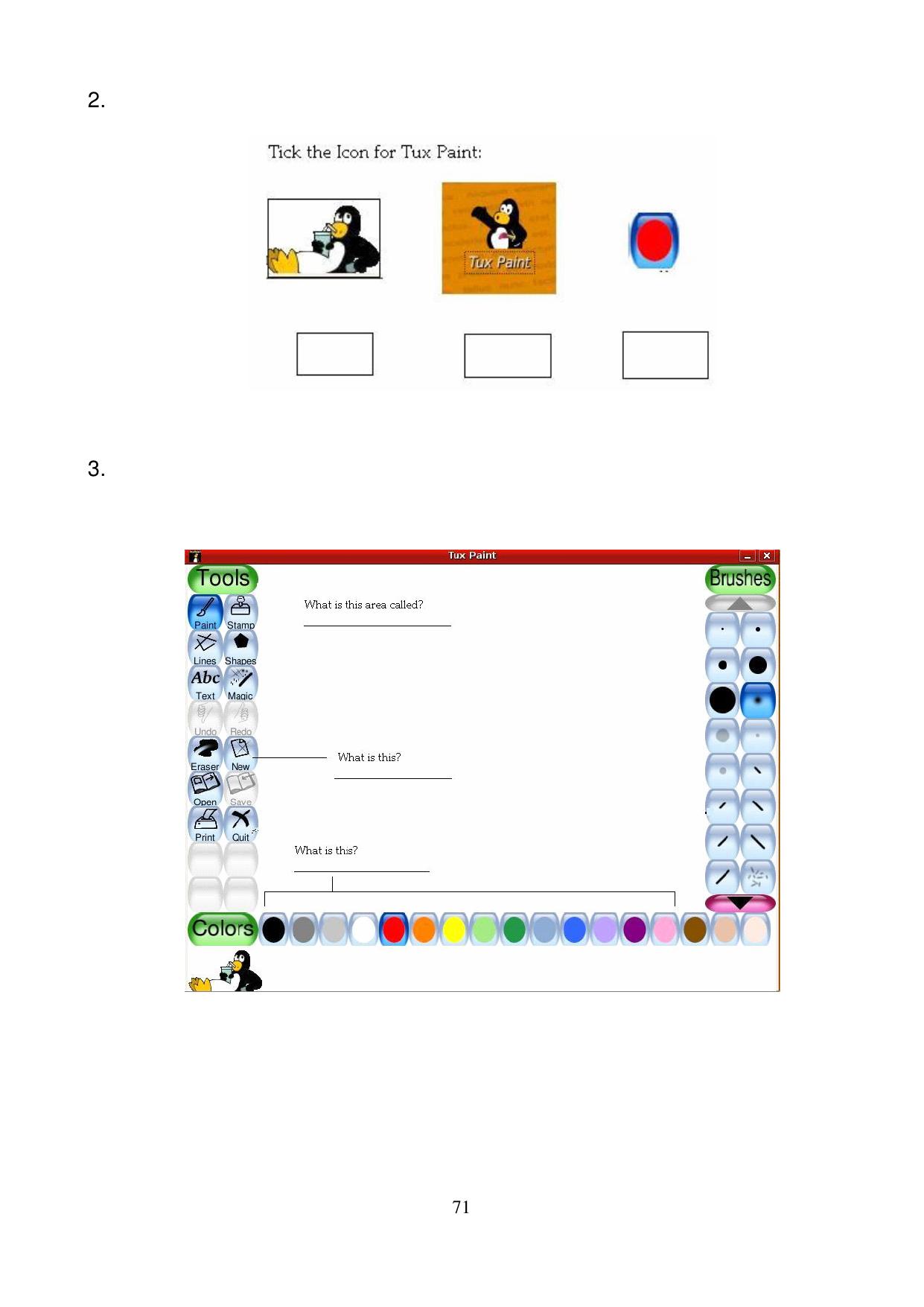 Worksheet for Class 1 Computer Science Open an existing Paint application Assignment - IndCareer ...