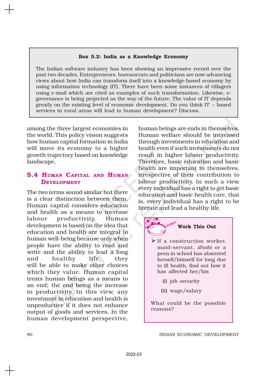 NCERT Book for Class 11 Economics Chapter 5 Human Capital