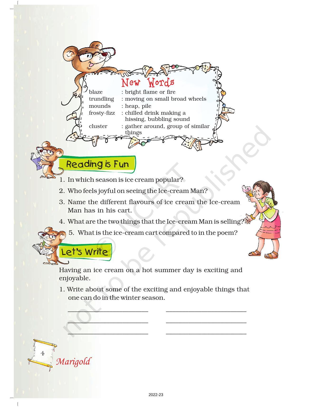NCERT Book for Class 5 English Chapter 1 Ice-Cream Man - IndCareer Schools