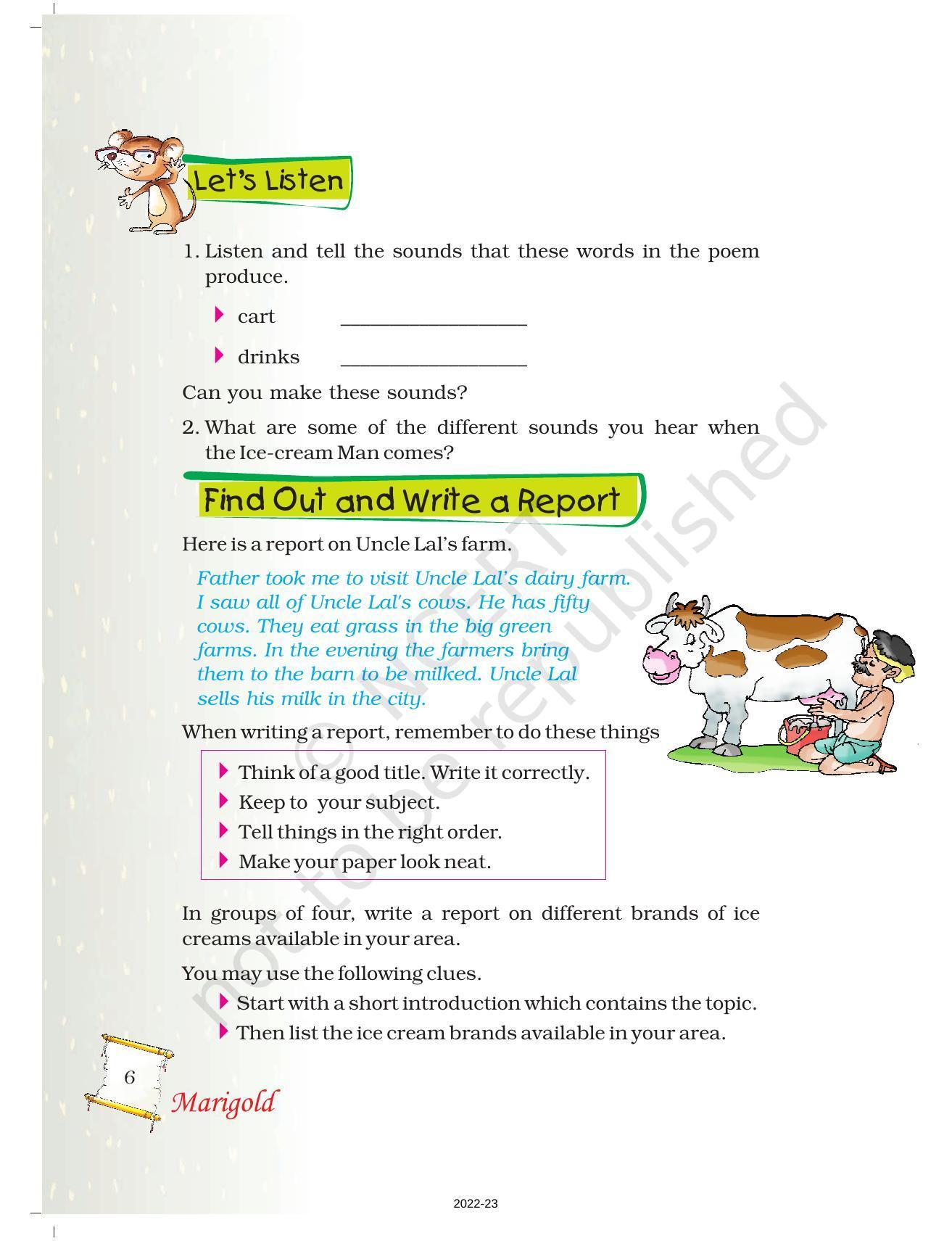 Ncert Book For Class 5 English Chapter 1 Ice Cream Man Indcareer Schools