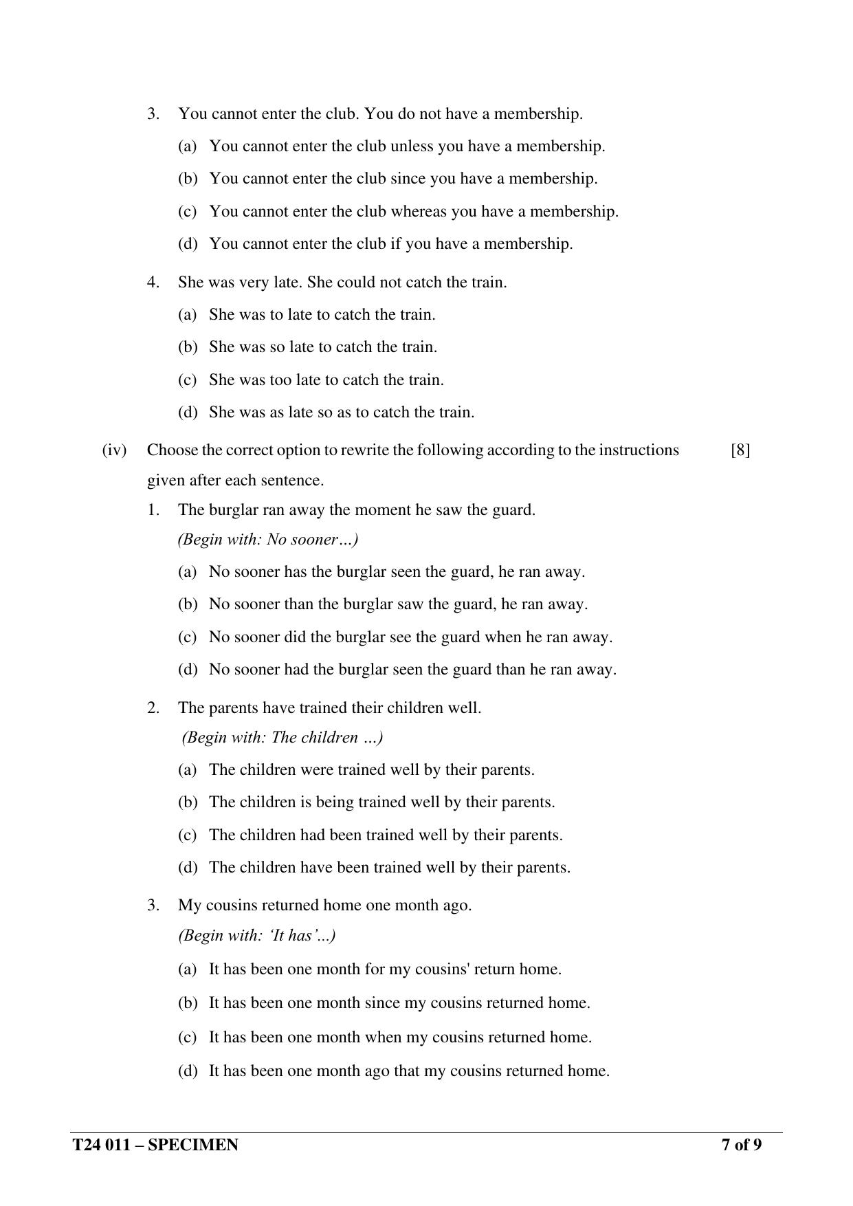 ICSE Class 10 English Language (English Paper – 1) Sample Paper ...
