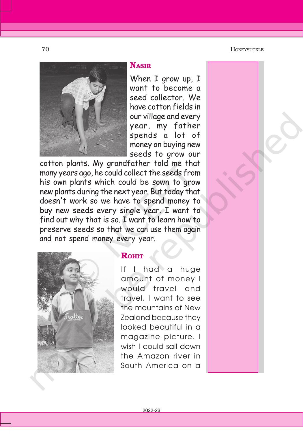 NCERT Book for Class 6 English(Honeysuckle) : Chapter 6-Who I Am ...