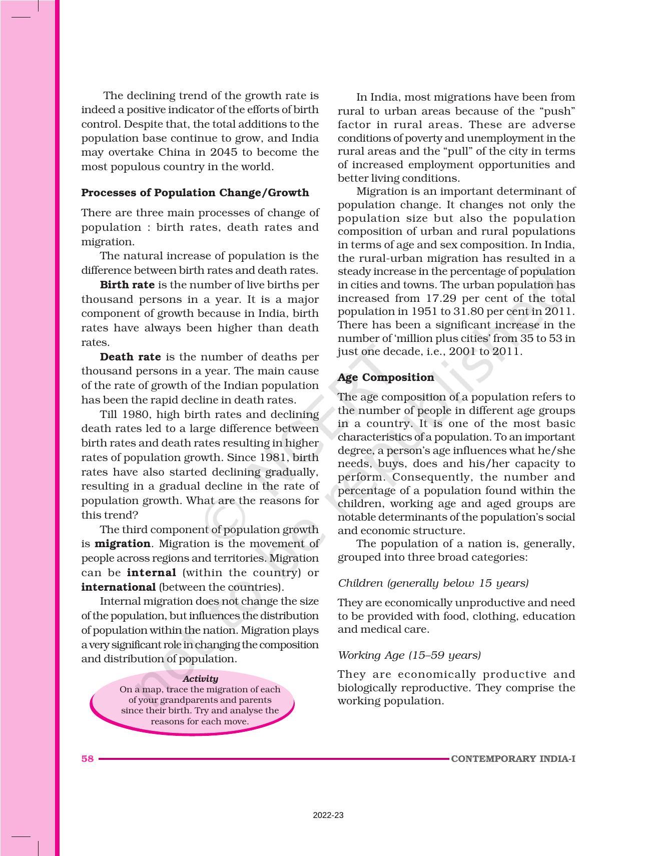 NCERT Book for Class 9 Geography Chapter 6 Population