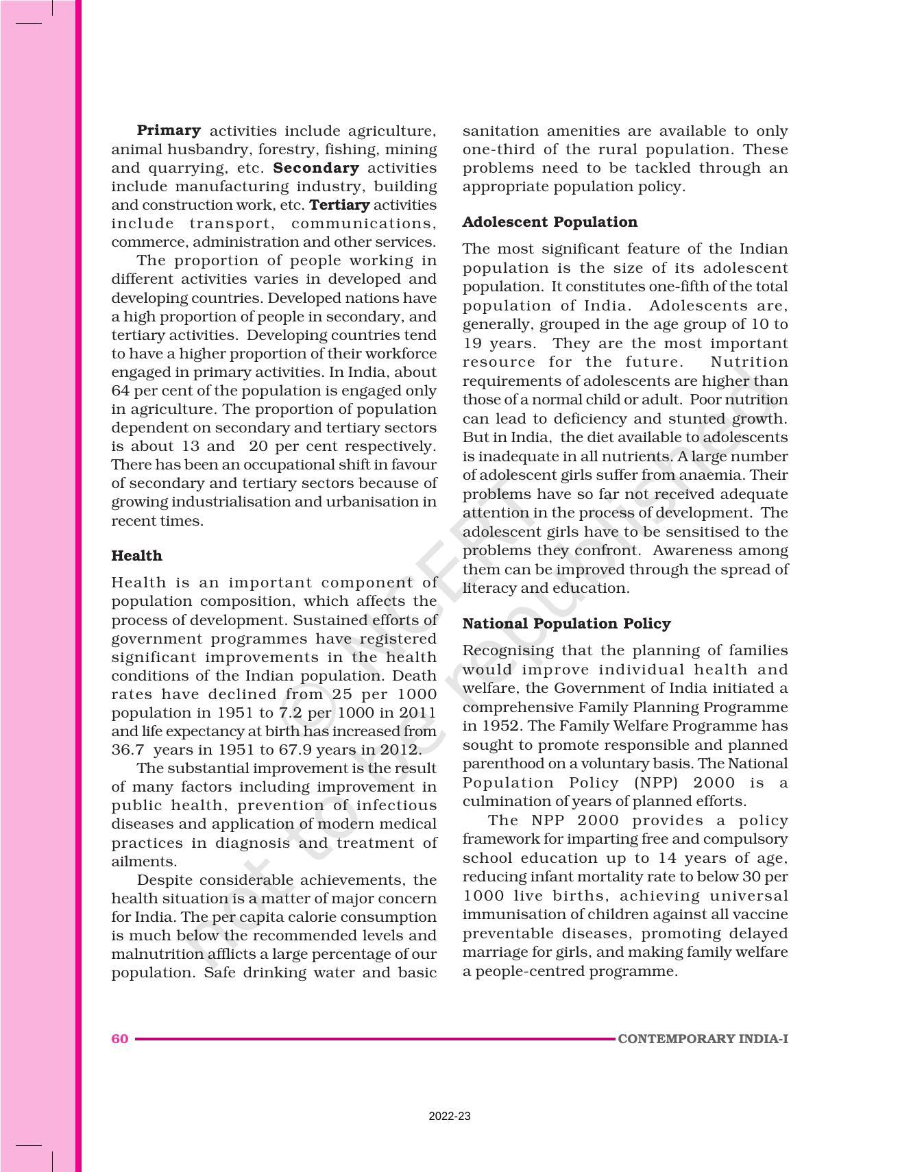 NCERT Book for Class 9 Geography Chapter 6 Population