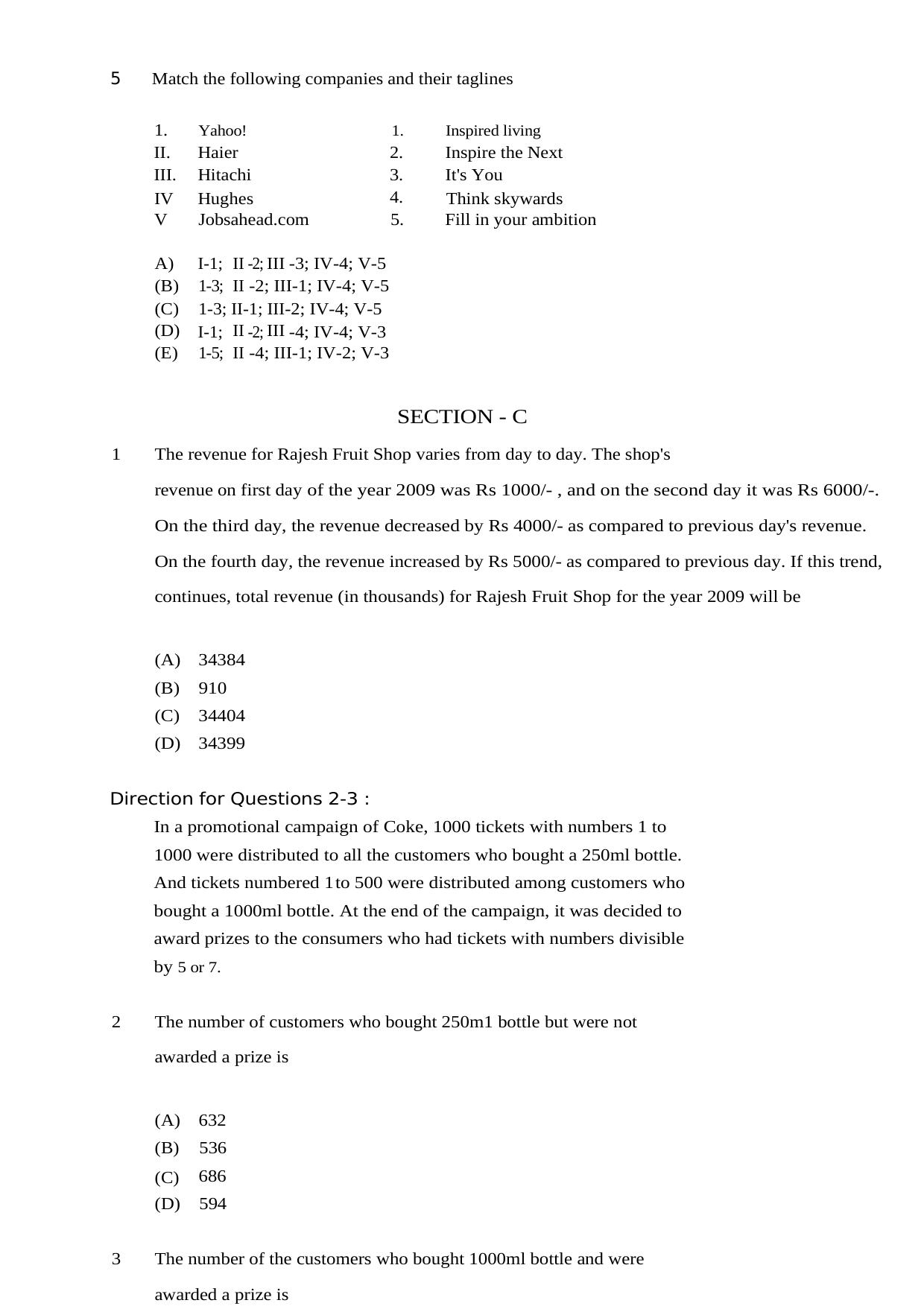 MICAT Sample Questions 2011-13 - IndCareer Docs