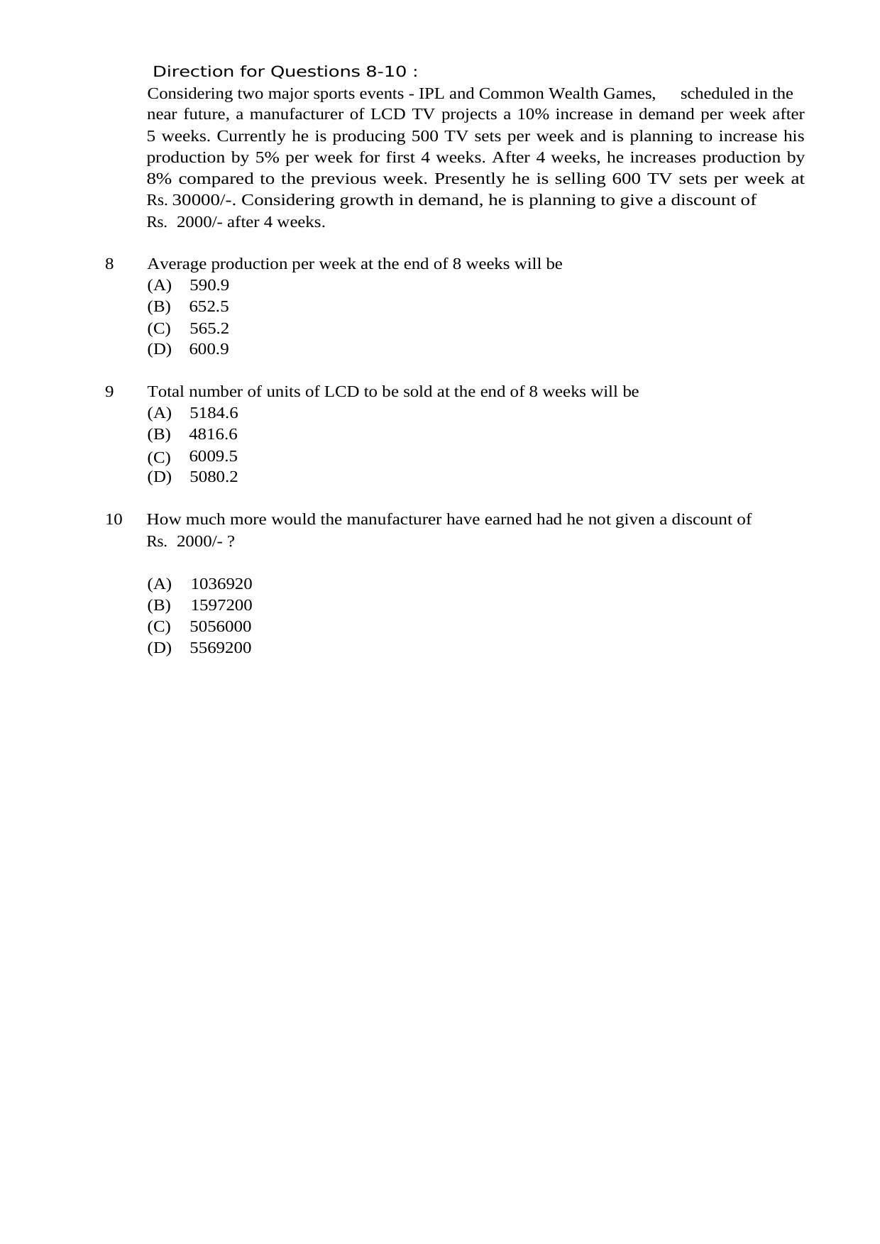 MICAT Sample Questions 2011-13 - IndCareer Docs