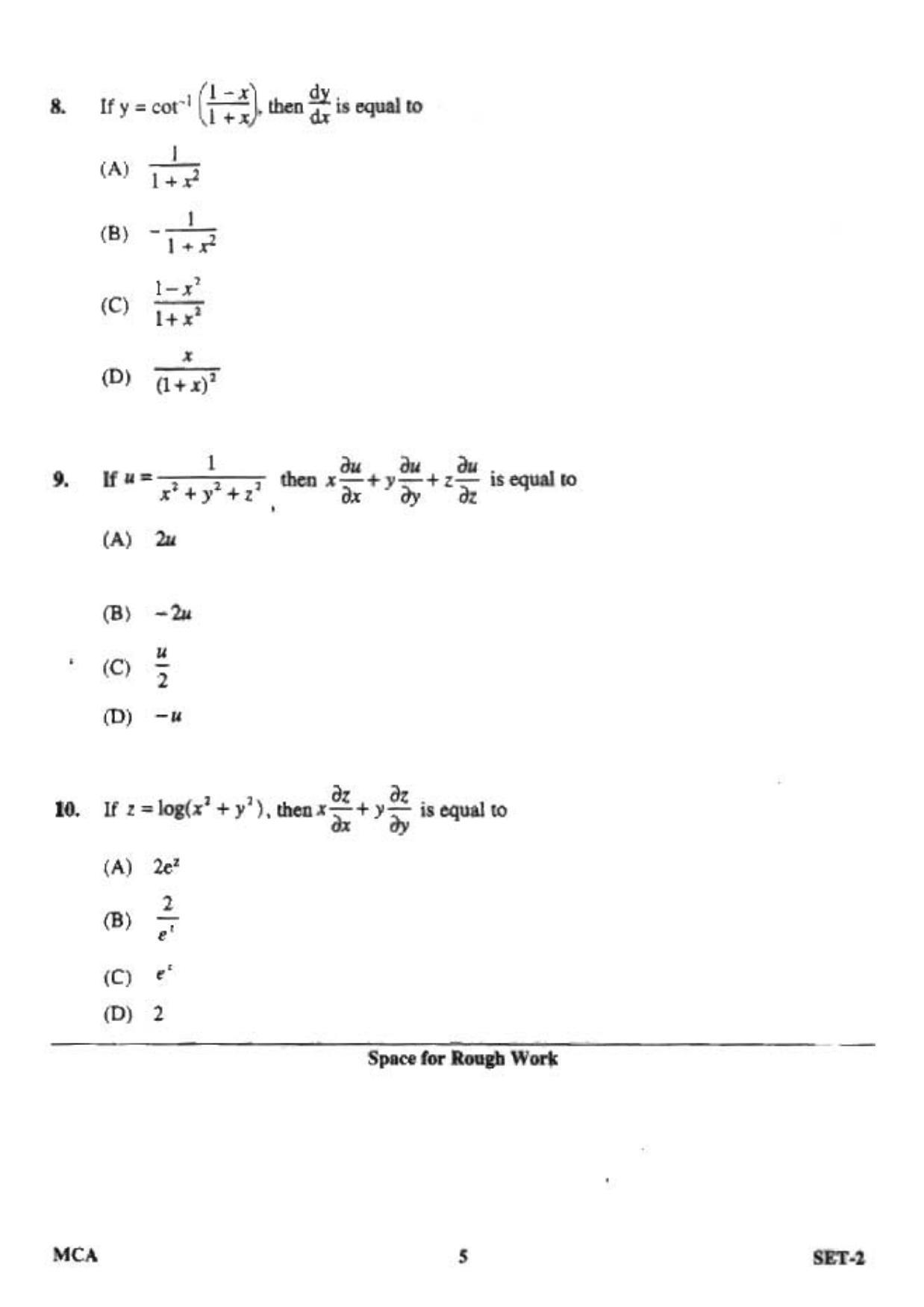 OJEE 2013 MCA Set 2 Question Paper - IndCareer Docs