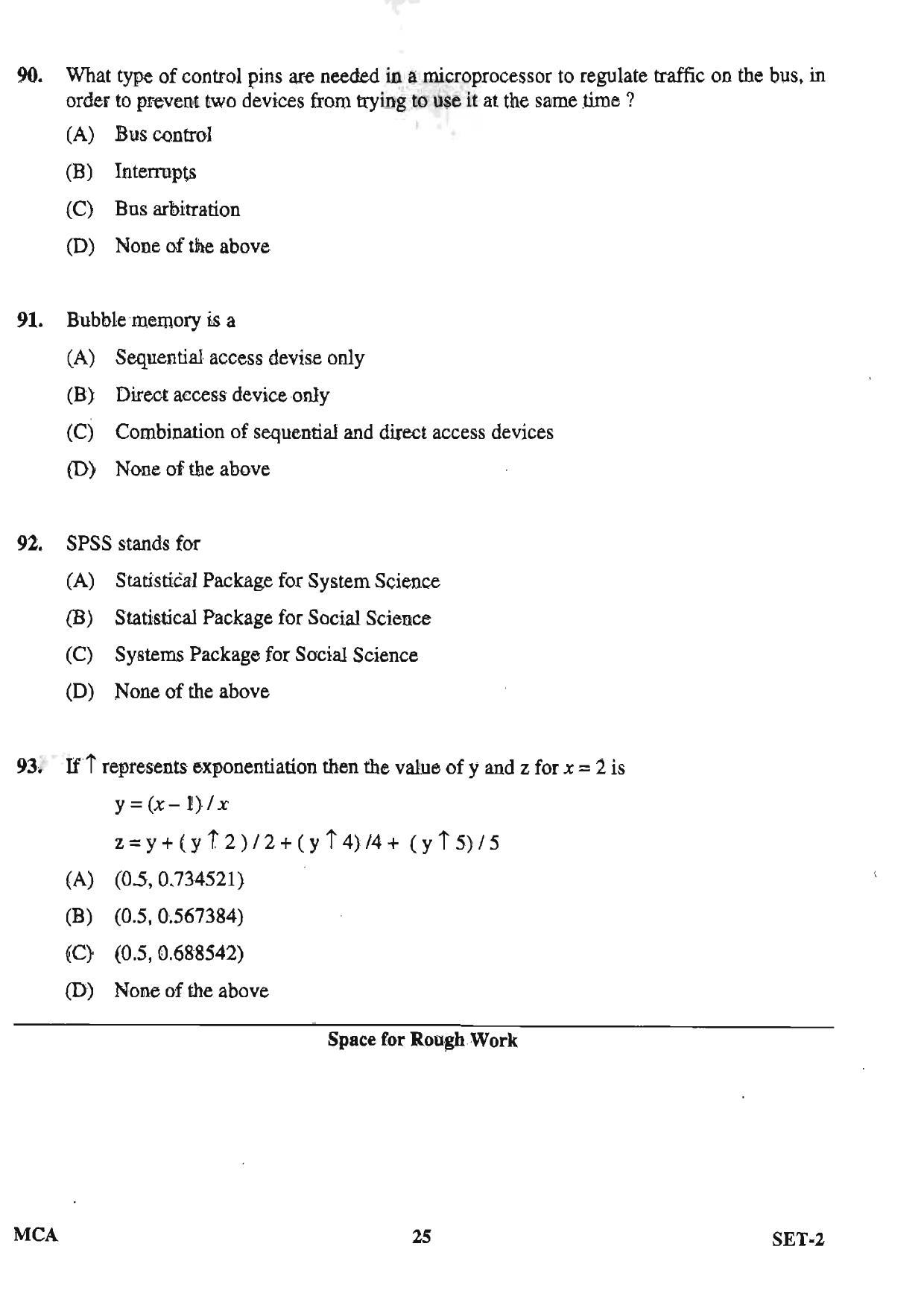 OJEE 2013 MCA Set 2 Question Paper - IndCareer Docs