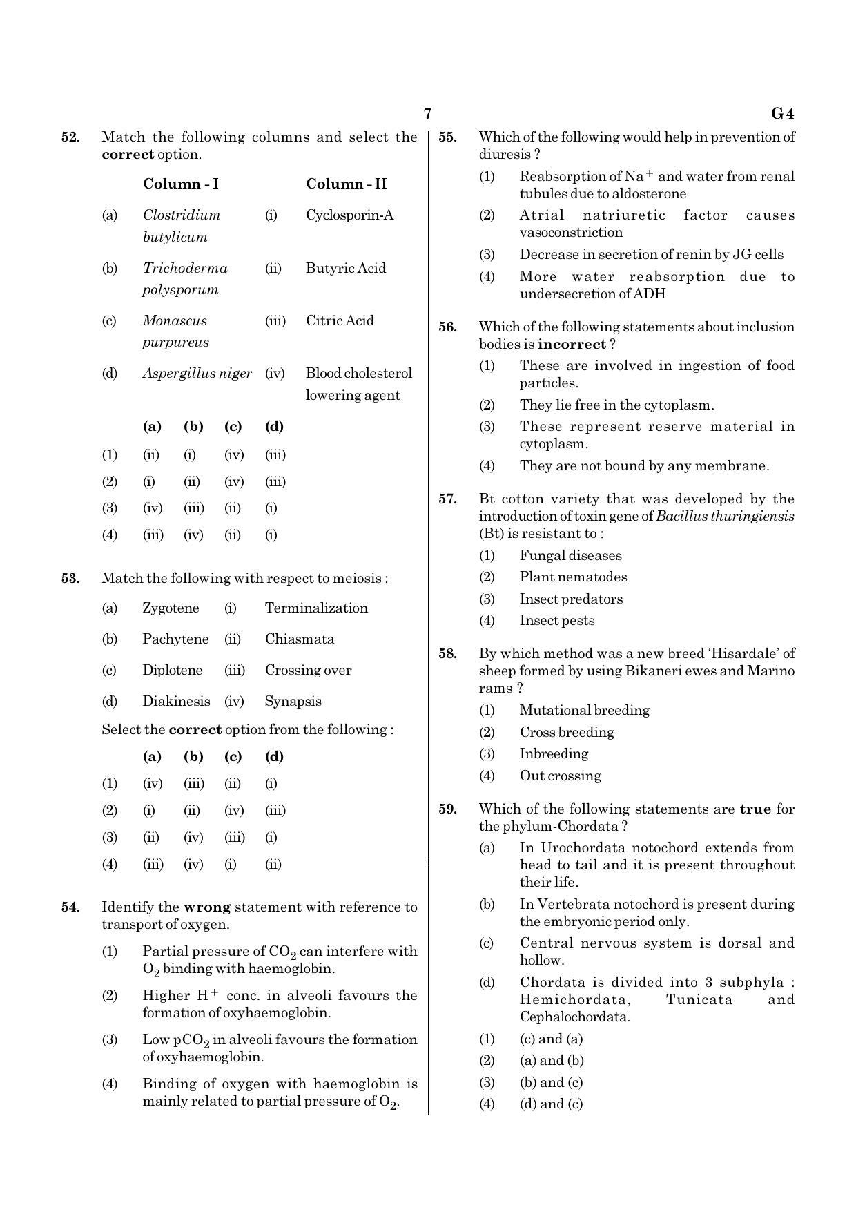 NEET G4 2020 Question Paper - IndCareer Docs