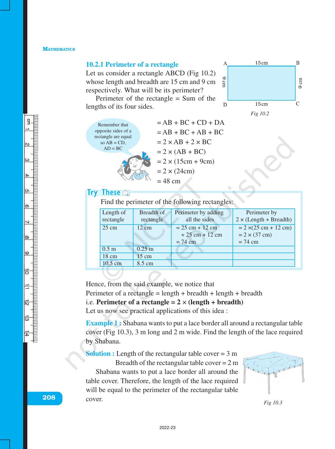 NCERT Book for Class 6 Maths: Chapter 10-Mensuration - IndCareer Schools