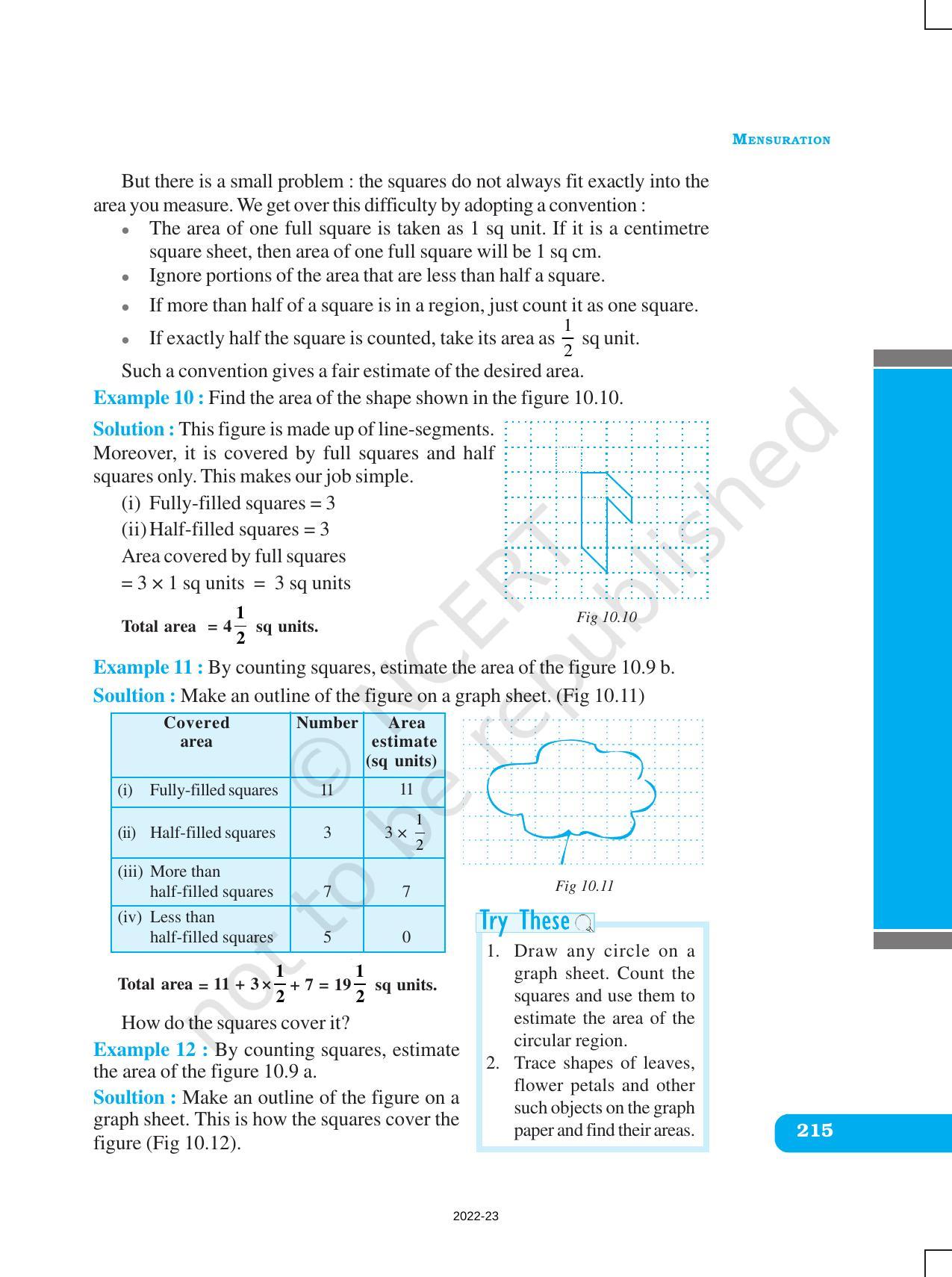NCERT Book for Class 6 Maths: Chapter 10-Mensuration - IndCareer Schools