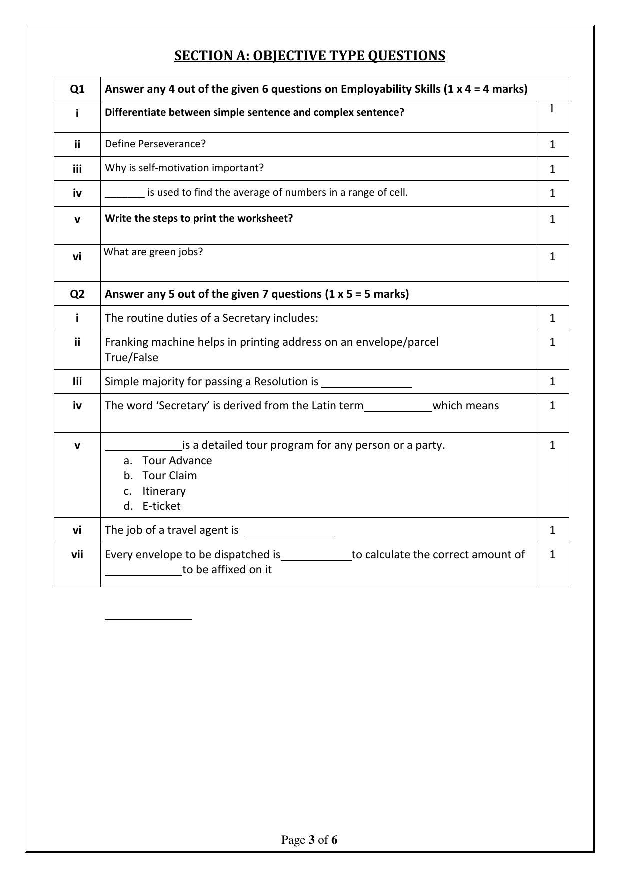 CBSE Class 12 Office Procedures & Practices Sample Papers: 2023, 2024 ...
