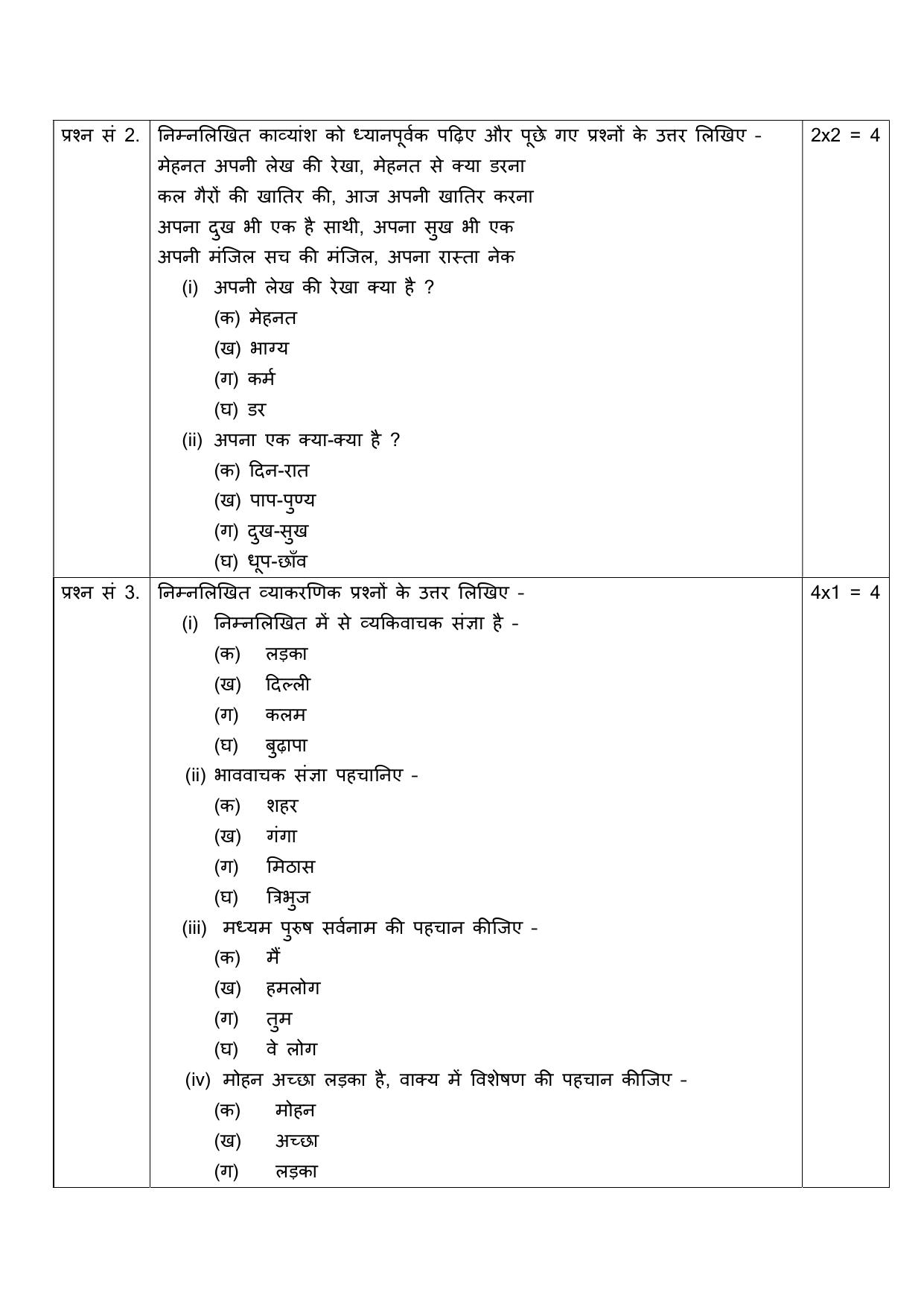 Edudel Class 7 Hindi Sample Question Paper - IndCareer Docs