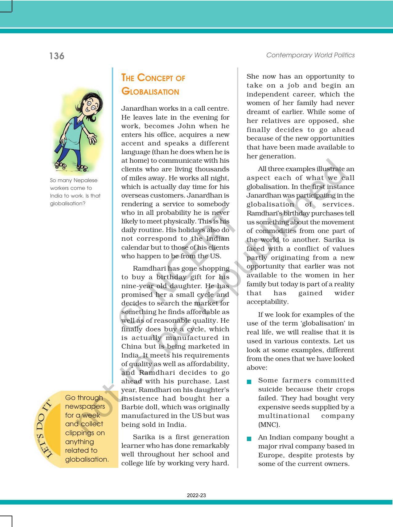 NCERT Book for Class 12 Political Science Chapter 9 Globalisation