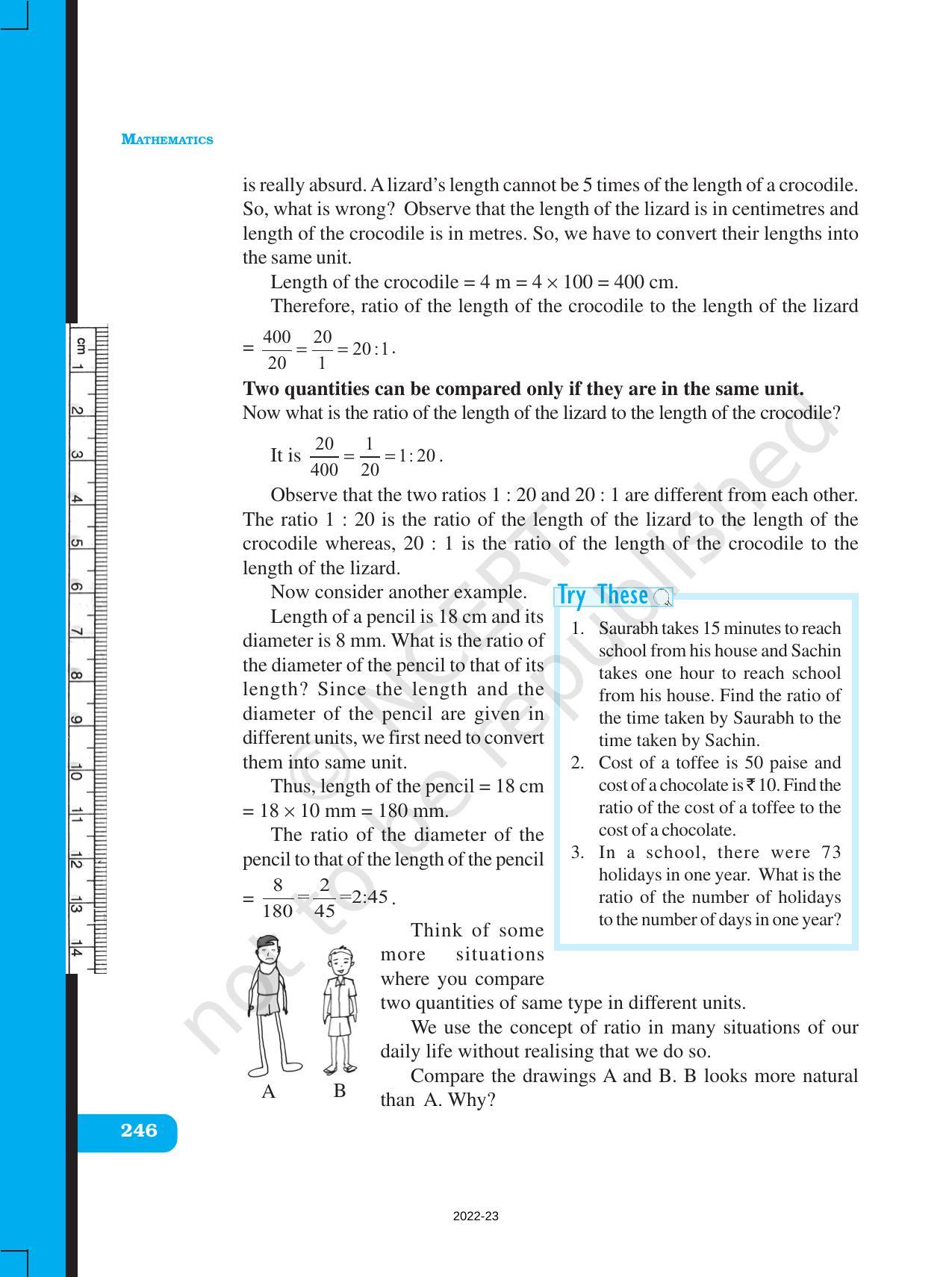 NCERT Book for Class 6 Maths: Chapter 12-Ratio and Proportion - IndCareer Schools