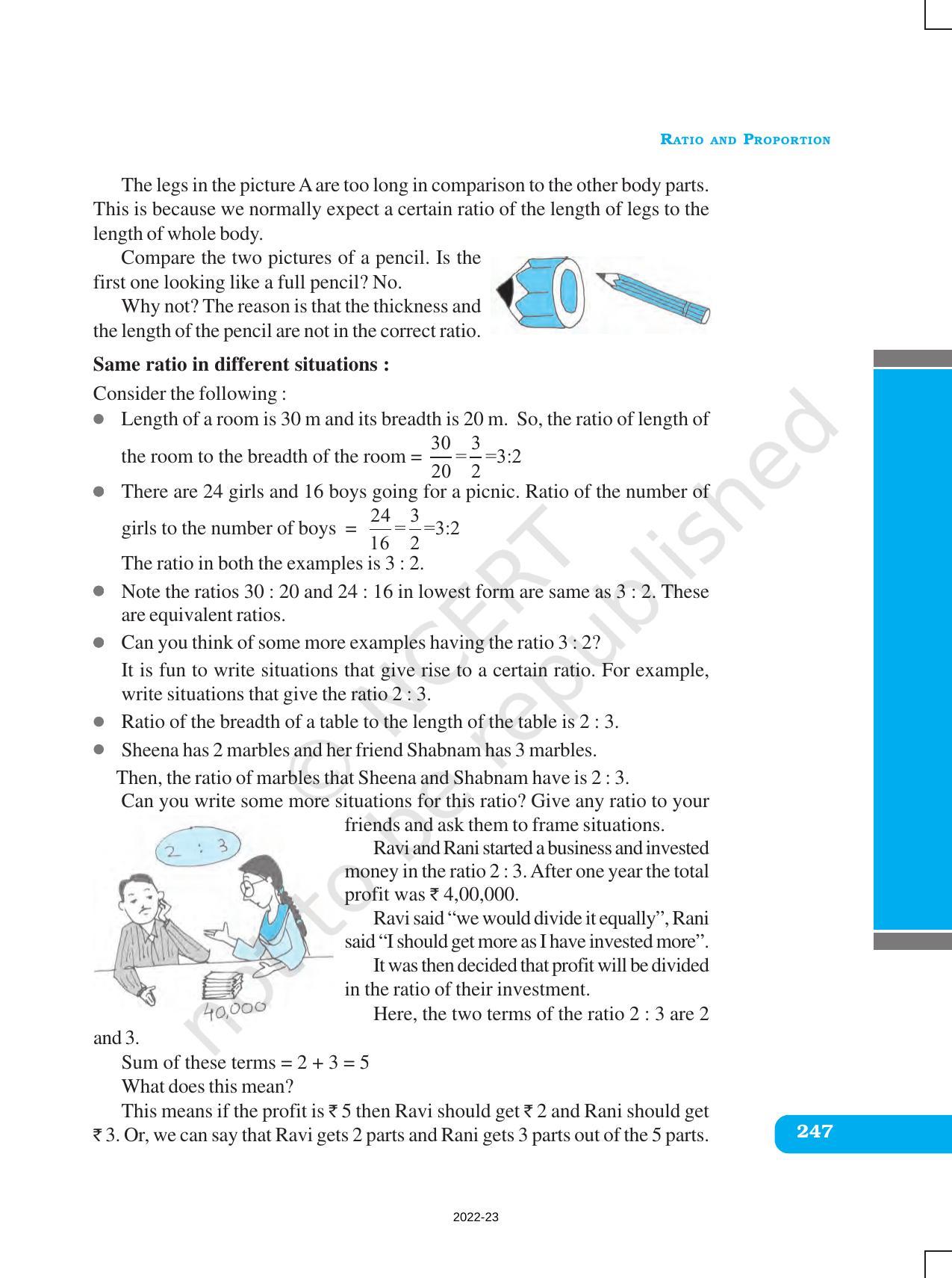 NCERT Book for Class 6 Maths: Chapter 12-Ratio and Proportion ...