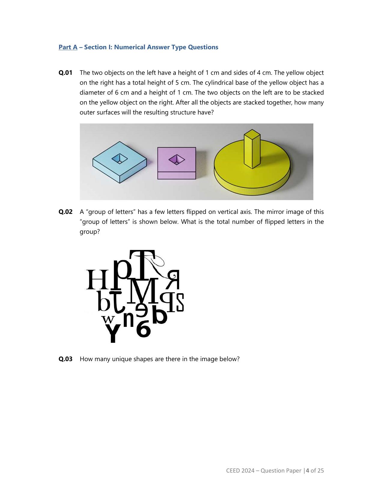 CEED 2024 Question Paper - IndCareer Docs