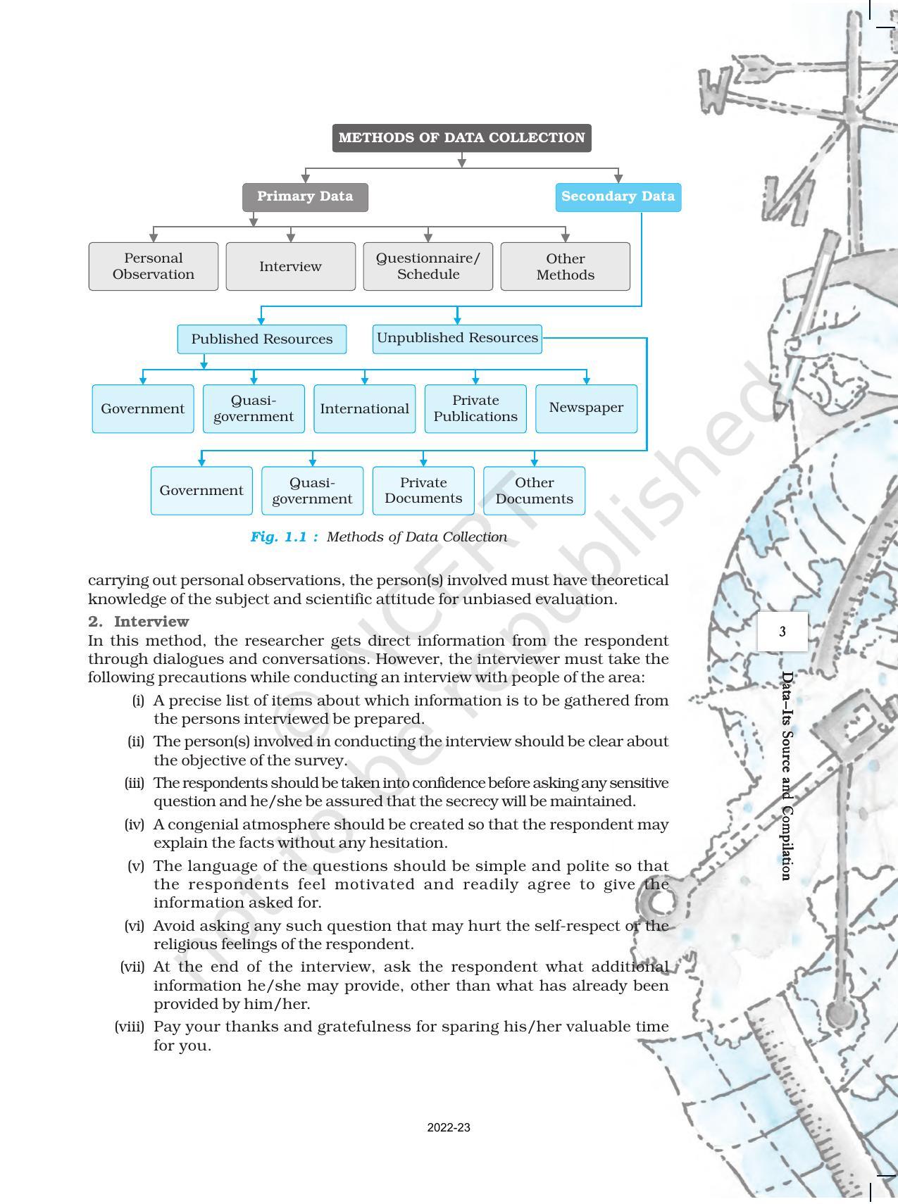 NCERT Book for Class 12 Geography Chapter 1 Data – Its Source