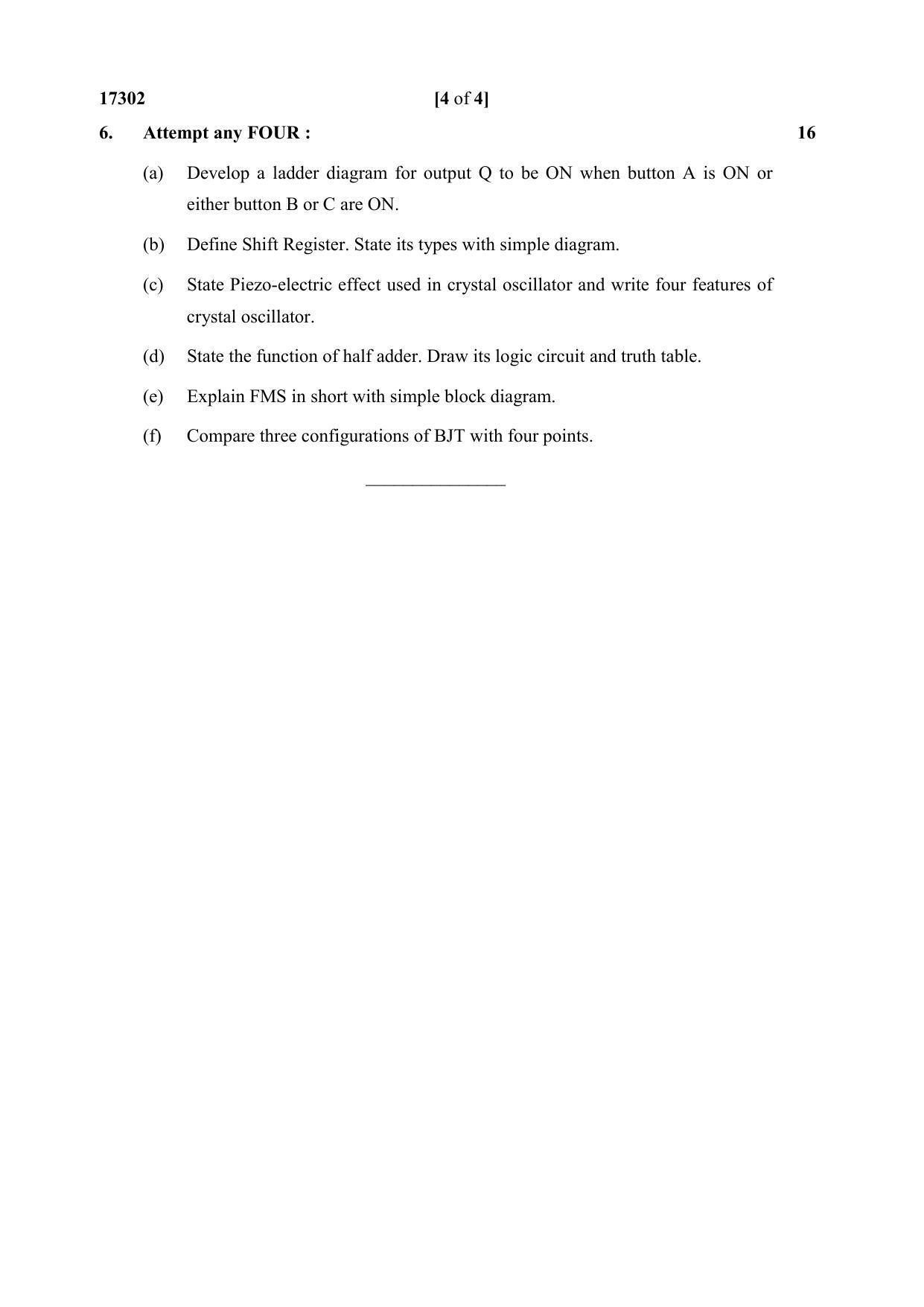 MSBTE Winter Question Paper 2019 - Basic Electronics and Mechatronics ...