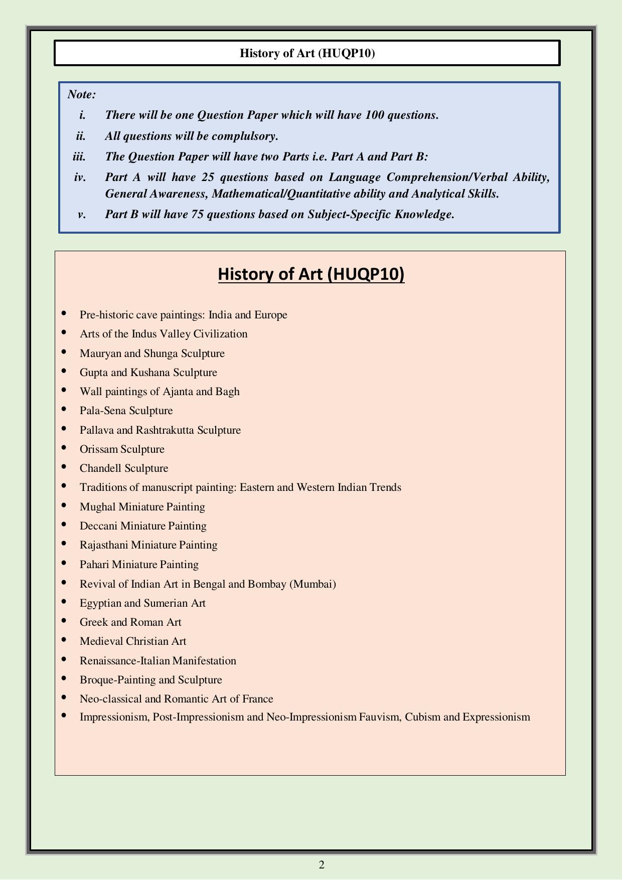 CUET PG Humanities Syllabus - IndCareer Docs