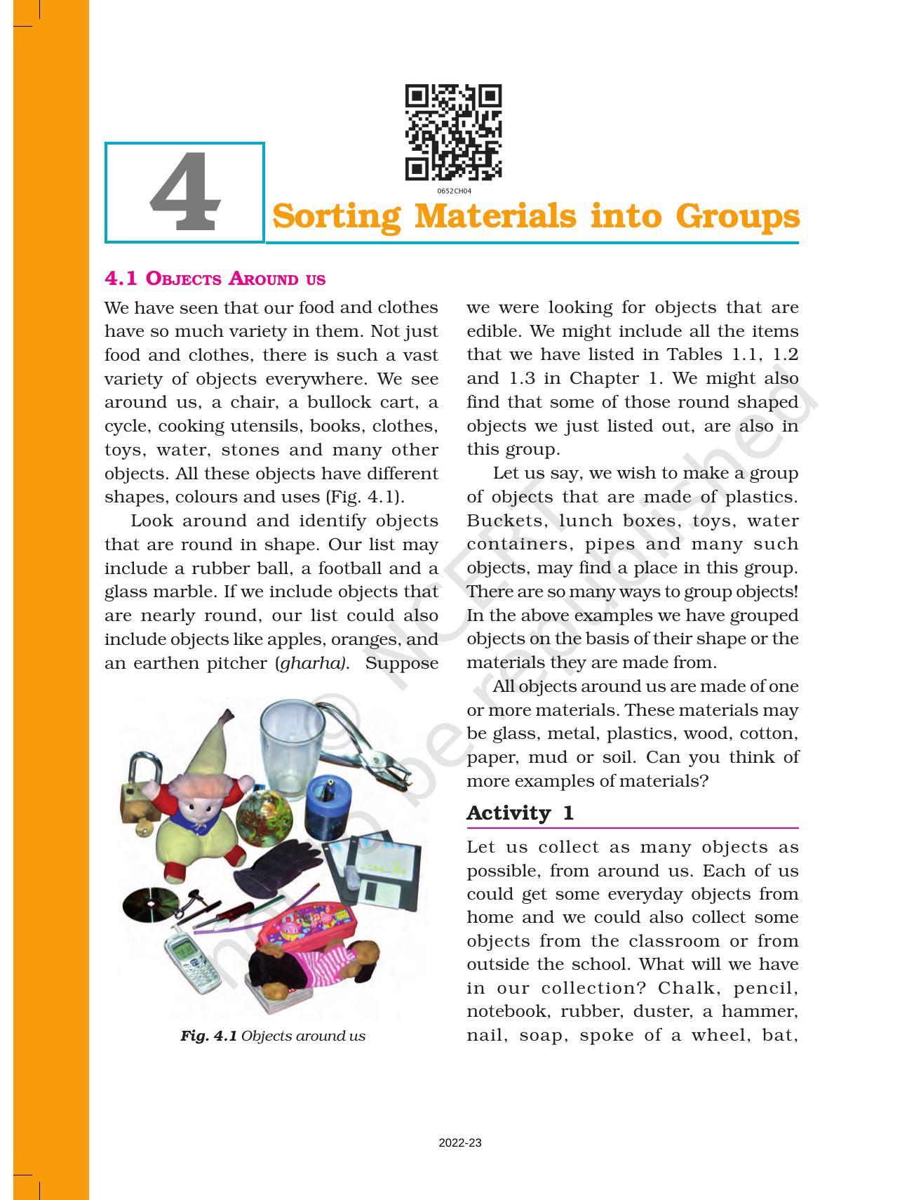 NCERT Book for Class 6 Science: Chapter 4-Sorting Materials and Groups ...