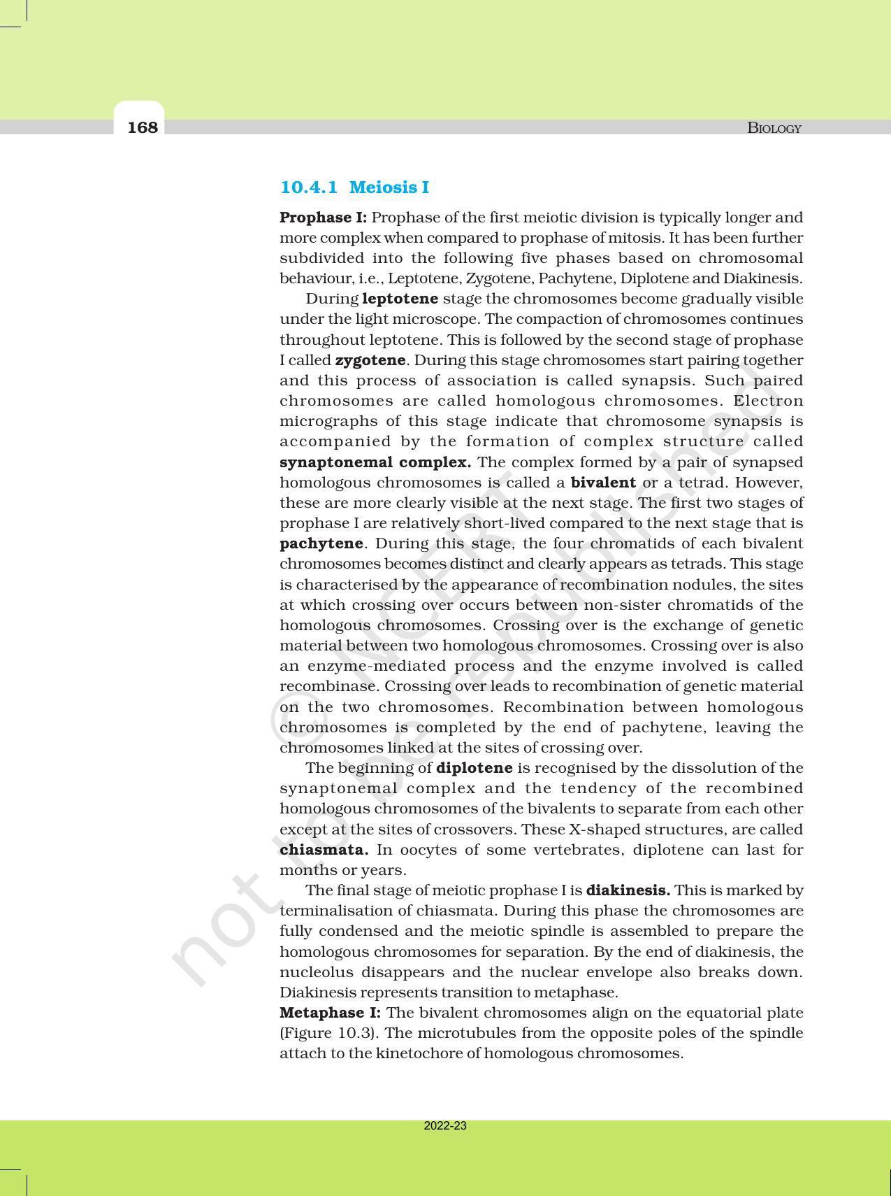 NCERT Book for Class 11 Biology Chapter 10 Cell Cycle and Cell Division ...