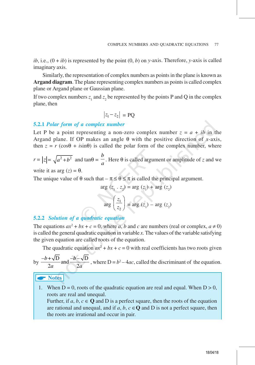 NCERT Exemplar Book for Class 11 Maths Chapter 5 Complex Numbers and ...