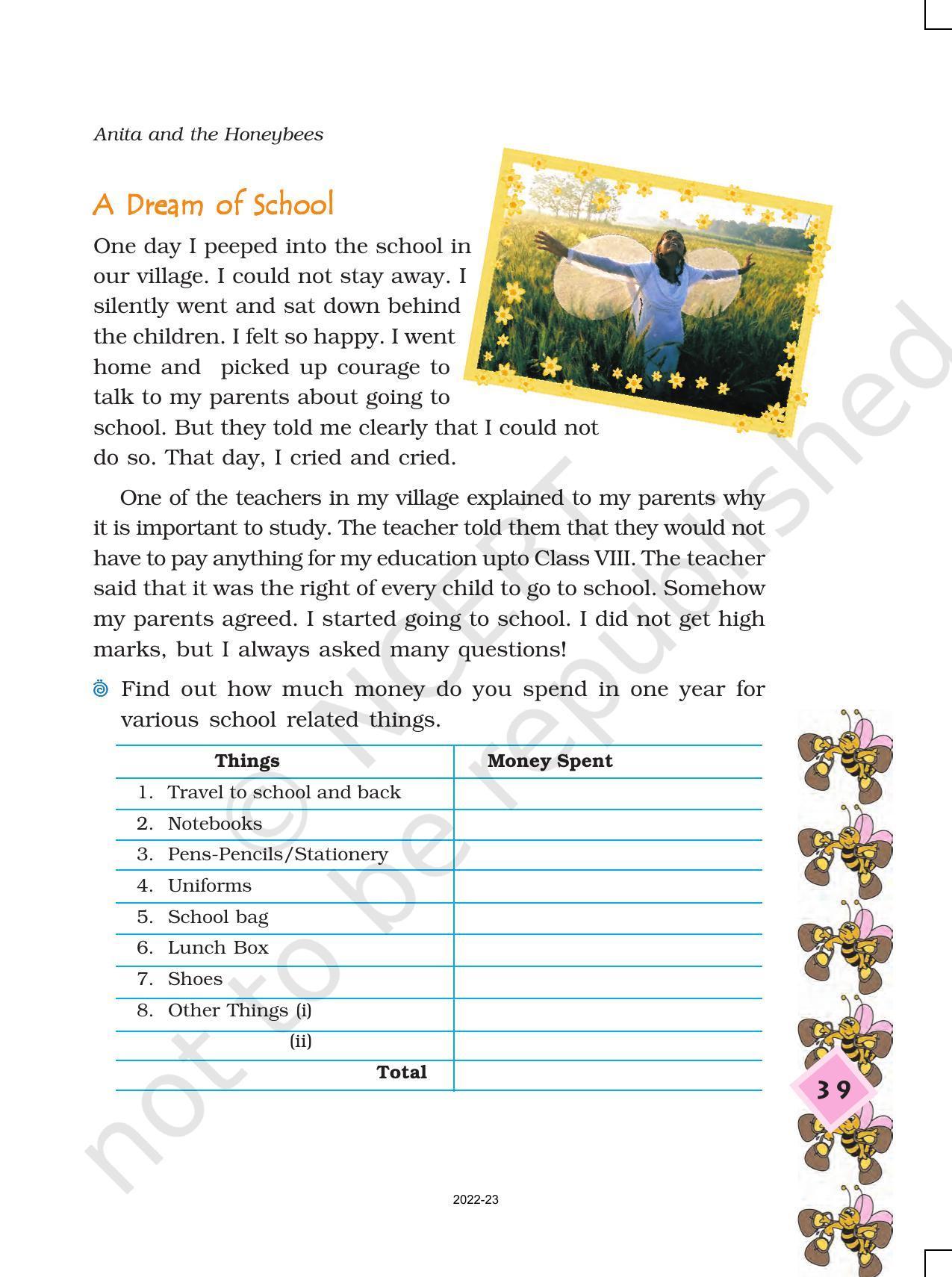 NCERT Book for Class 4 EVS Chapter 5 Anita and the Honeybees ...