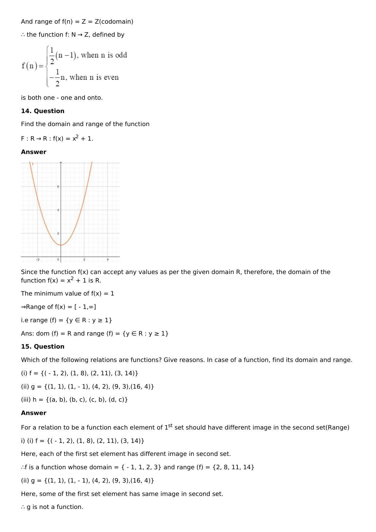 Chapter 2: Functions Solutions: RS Aggarwal Class 12 Solutions ...