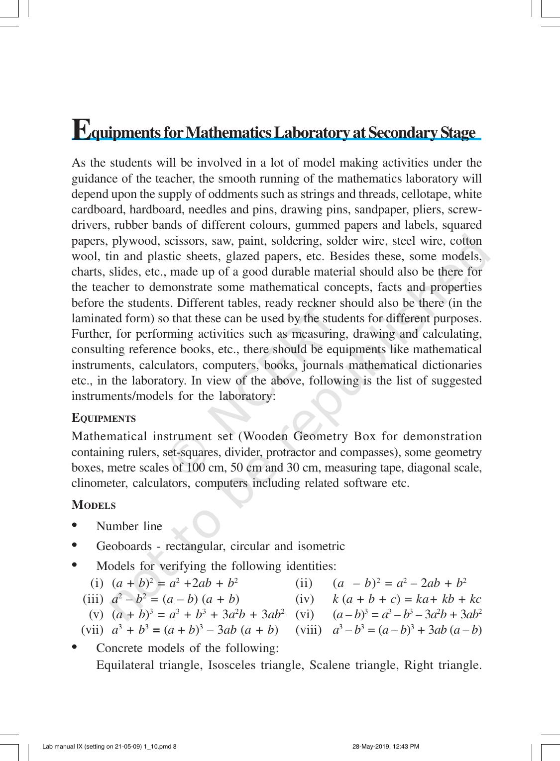 NCERT Laboratory Manuals for Class IX Mathematics - Activities for ...