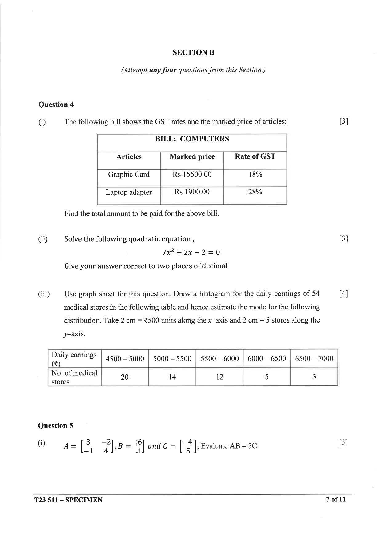 ICSE Class 10 Maths Sample Paper 2023 IndCareer Docs ICSE Class 10 Maths Sample Paper 2023 IndCareer Docs