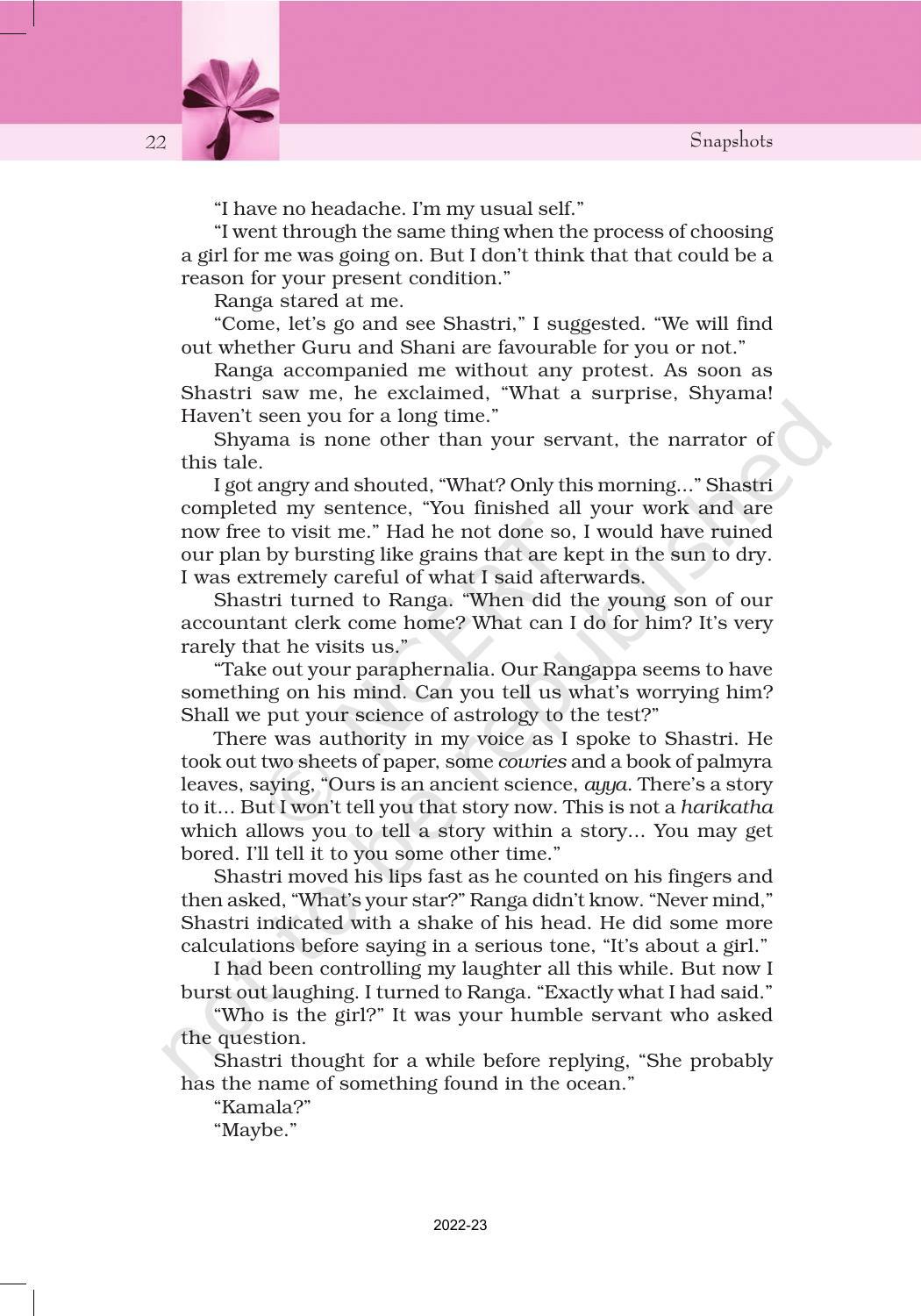 NCERT Book for Class 11 English Chapter 3 Ranga’s Marriage