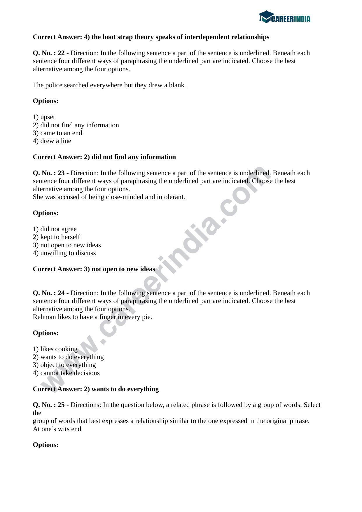 CLAT 2018 UG Question Paper - IndCareer Docs