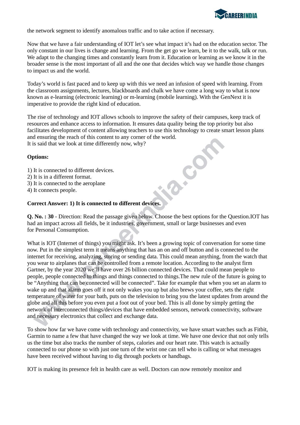 CLAT 2018 UG Question Paper - IndCareer Docs