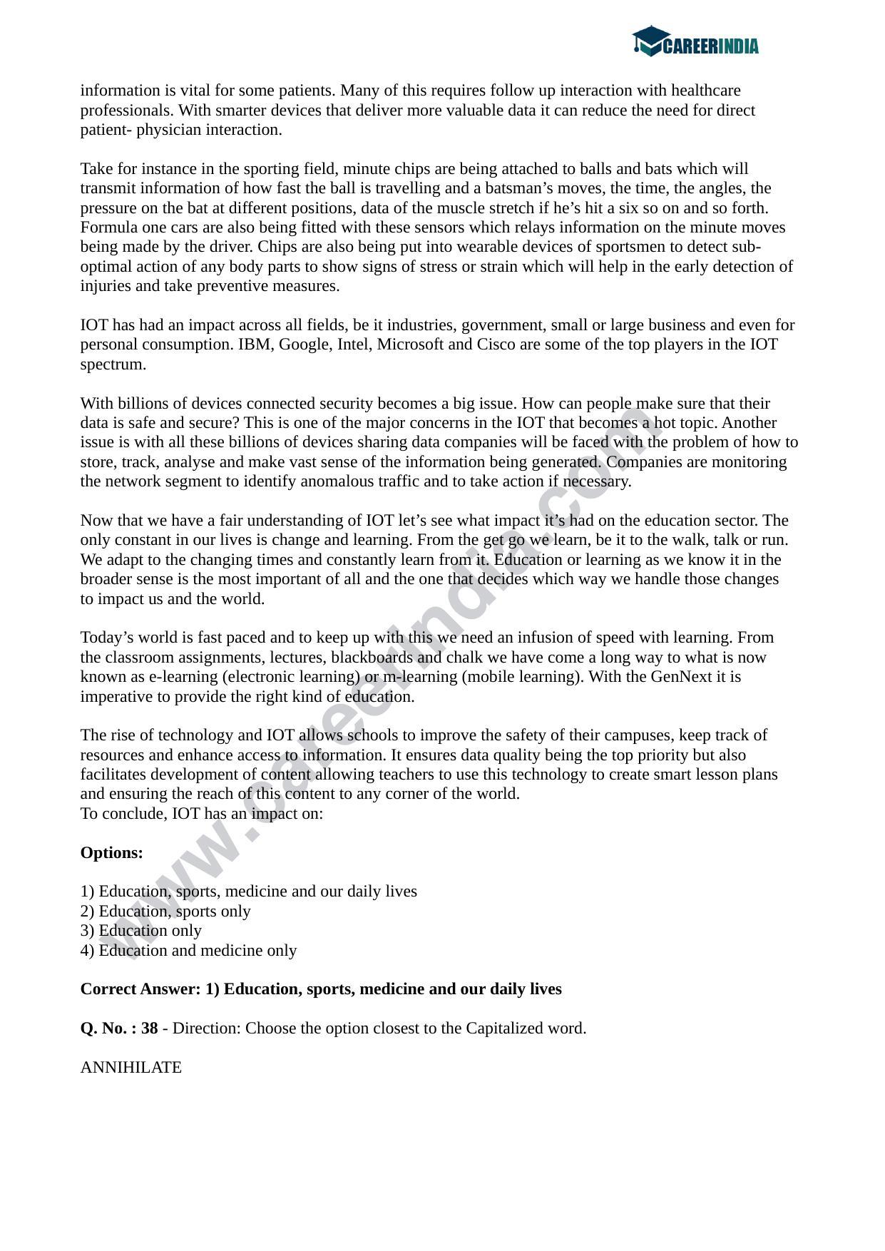 CLAT 2018 UG Question Paper - IndCareer Docs