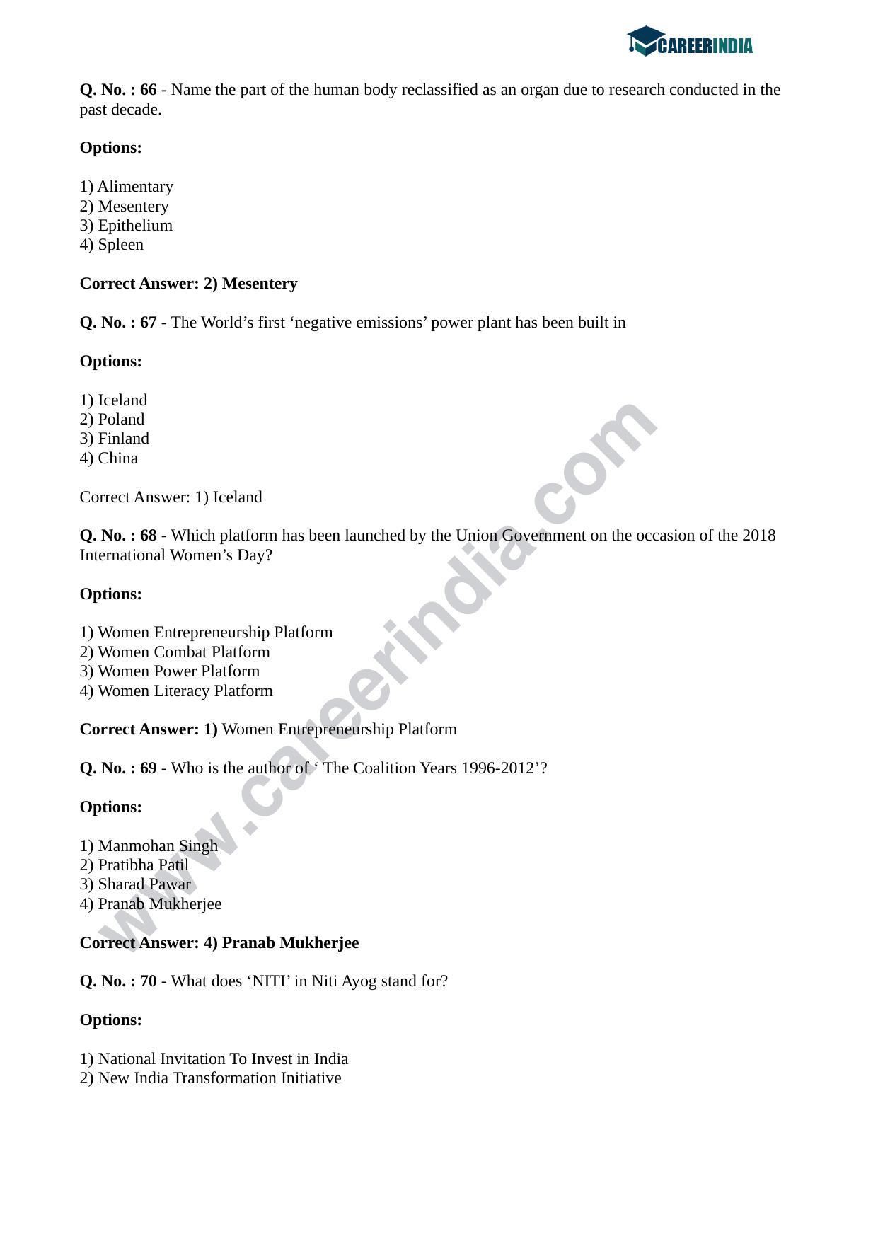 CLAT 2018 UG Question Paper - IndCareer Docs