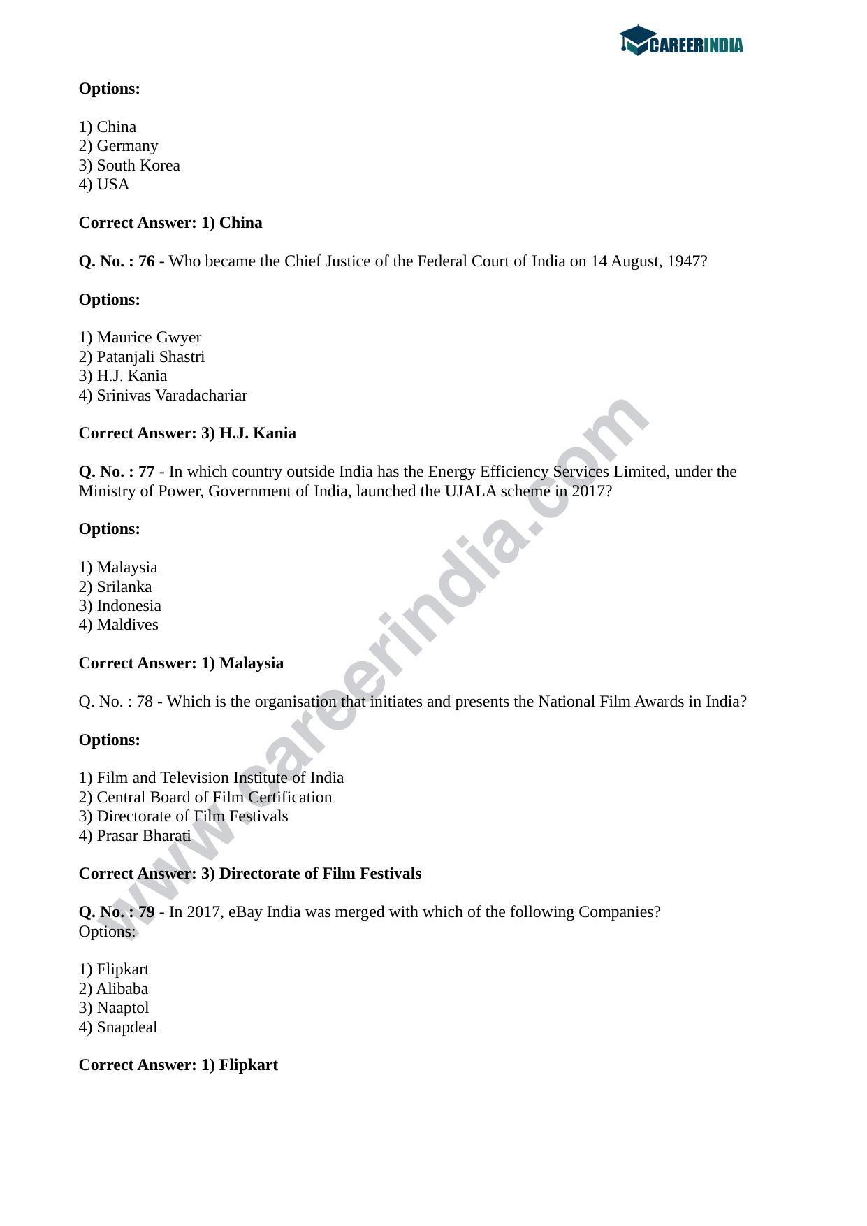 CLAT 2018 UG Question Paper - IndCareer Docs