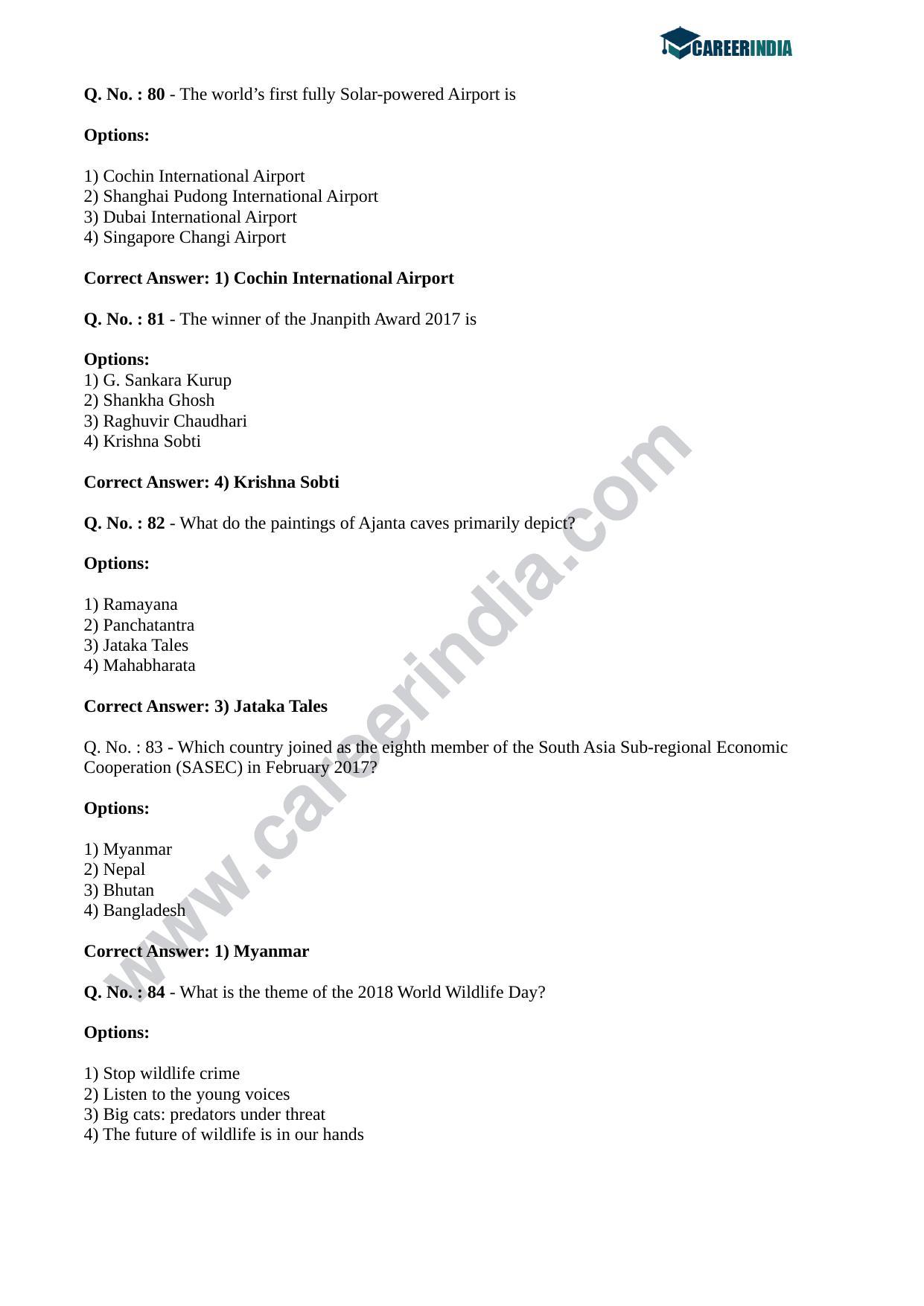 CLAT 2018 UG Question Paper - IndCareer Docs