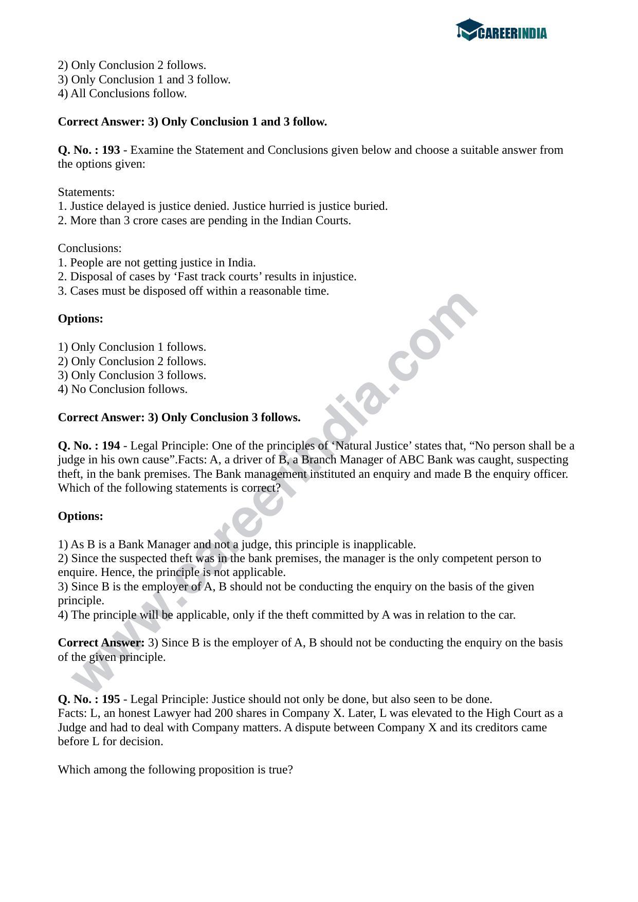 CLAT 2018 UG Question Paper - IndCareer Docs