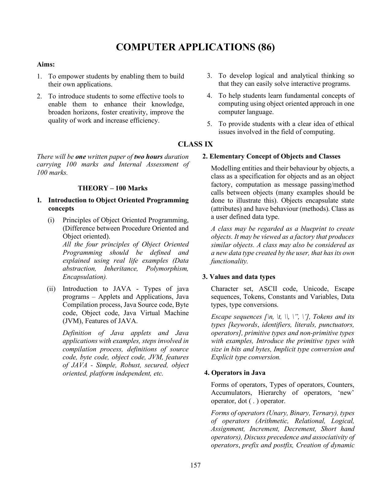 ICSE Computer Applications Syllabus - IndCareer Docs